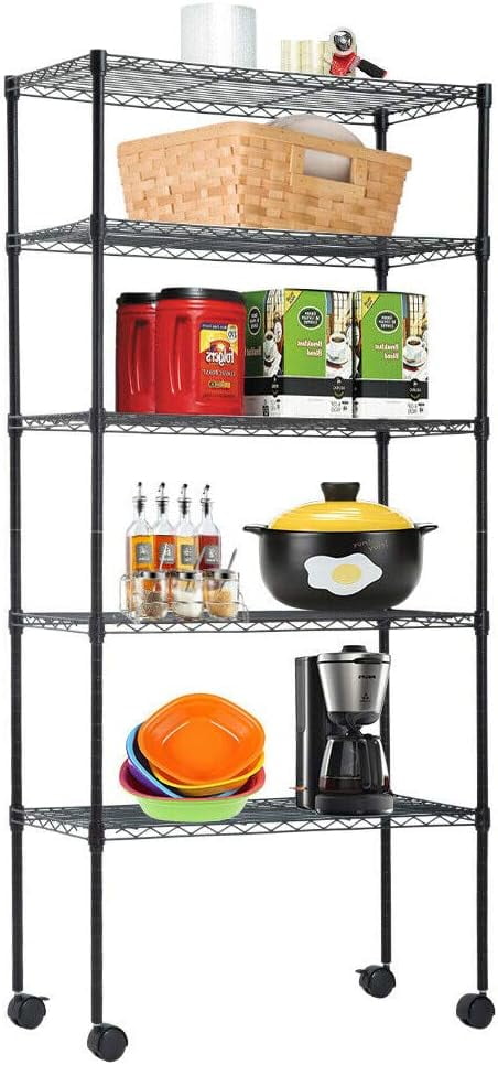 6000 LBS Chrome 6 Tier Wire Shelving Unit Rack - 18"x48"x76" NSF Metal Heavy Duty Height ...