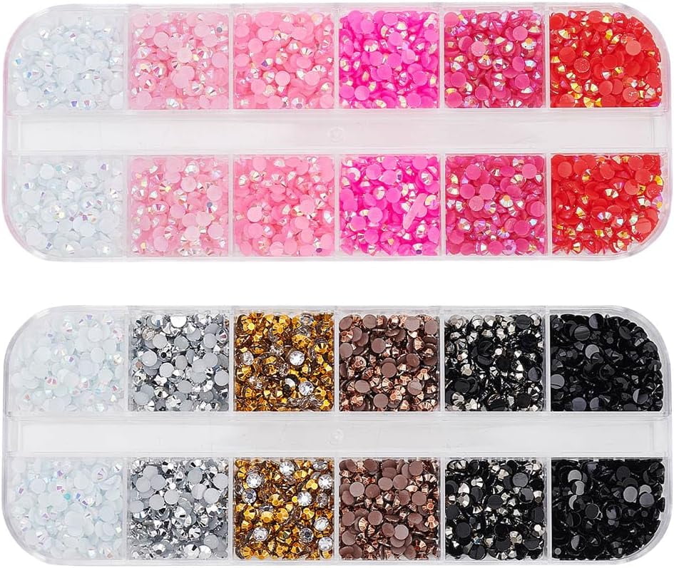 6000 Pcs Colorful Mini Rhinestones 3mm Resin Rhinestone Cabochons ...