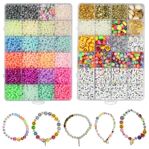 7200pcs Clay Beads Bracelet Making Kit, 6mm Polymer Heishi Beads for ...