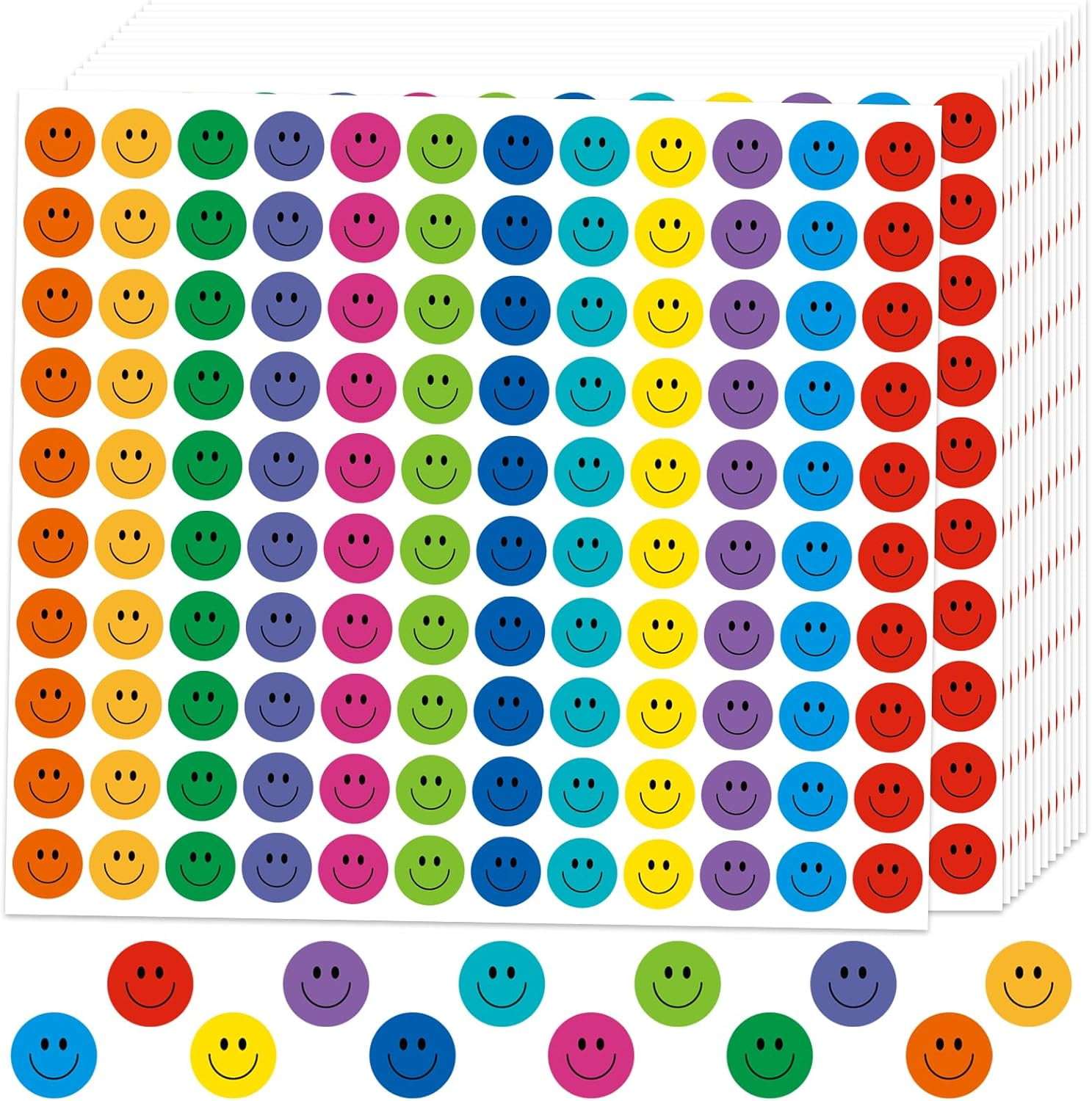 6000 Pieces Happy Smile Face Stickers, Round Small Happy Face Decal ...
