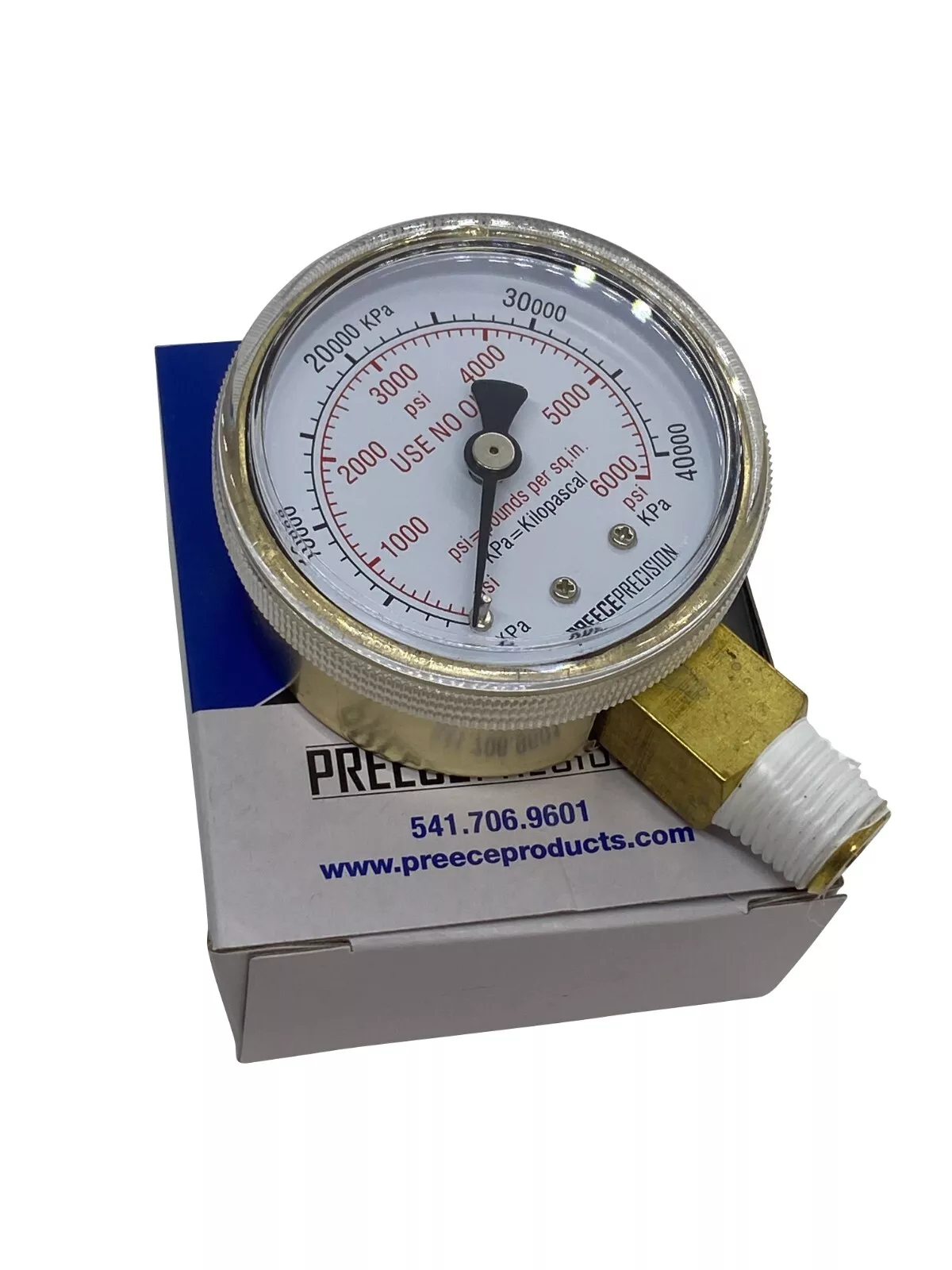 6000 Psi High Pressure Regulator Gauge 2" Dial 1/4" Bottom Mount Use No ...
