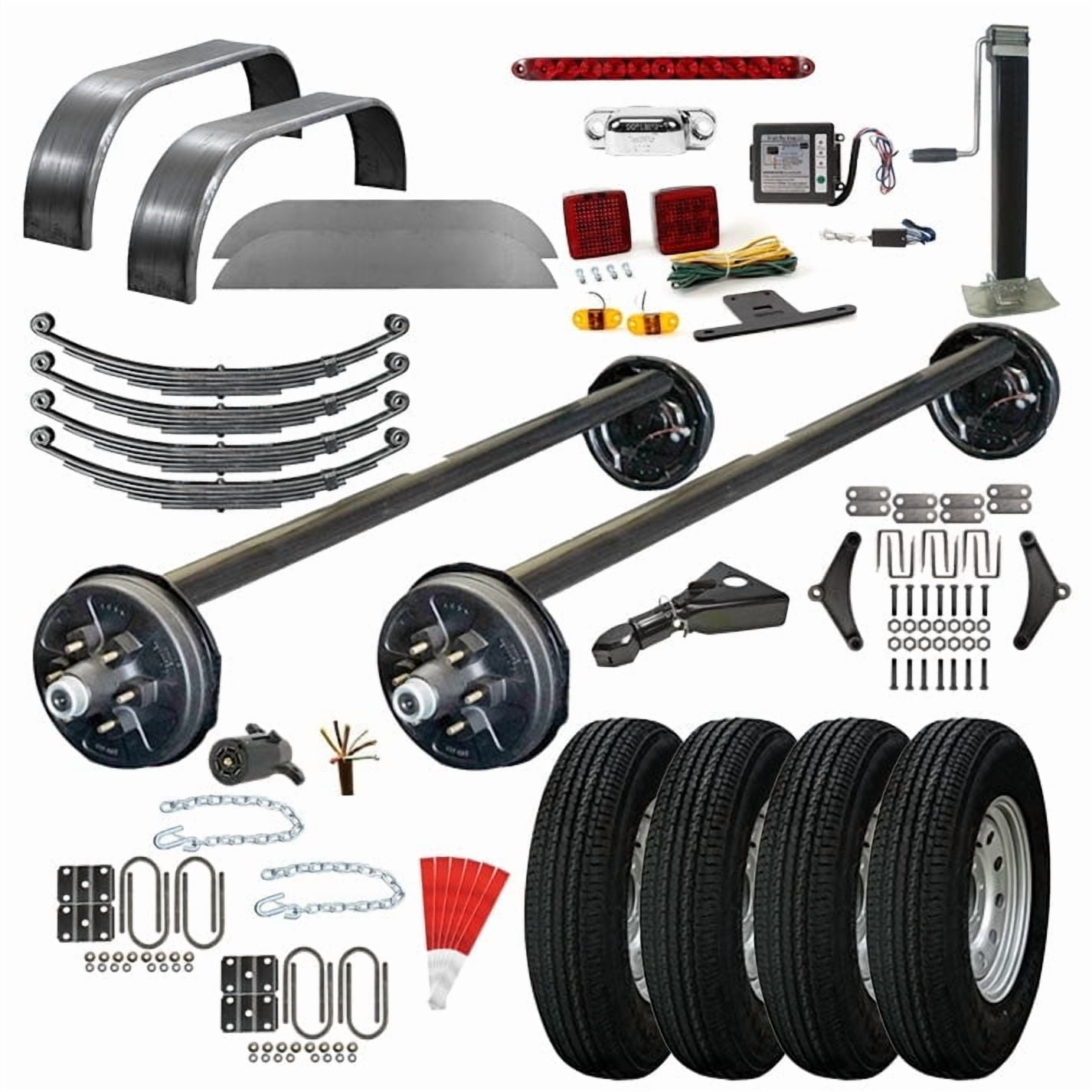 6000 lb Tandem Axle TK Trailer Parts Kit - 12k Capacity Heavy Duty ...