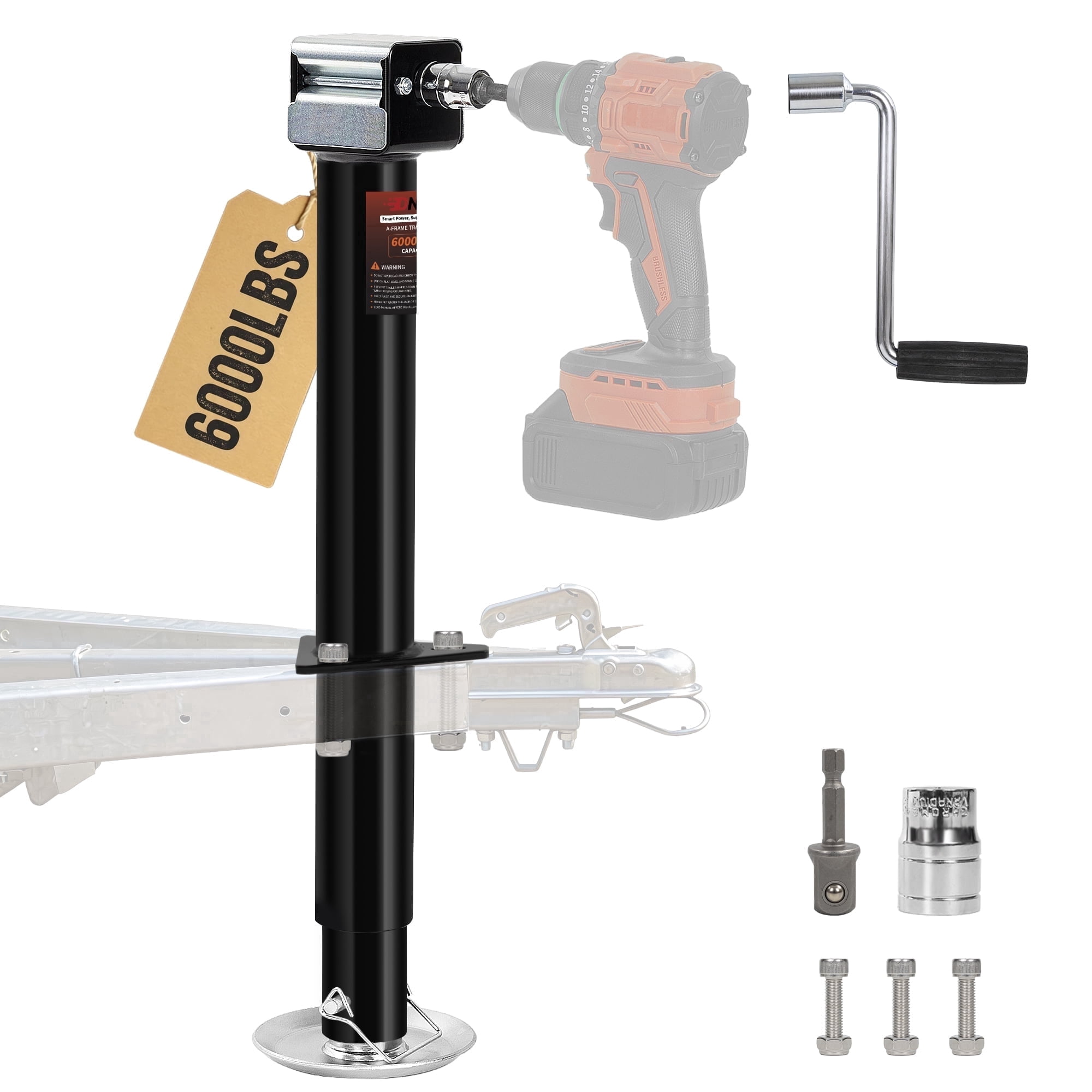 6000 lbs Heavy Duty Trailer Jack, Adjustable Drop Leg, for Utility ...
