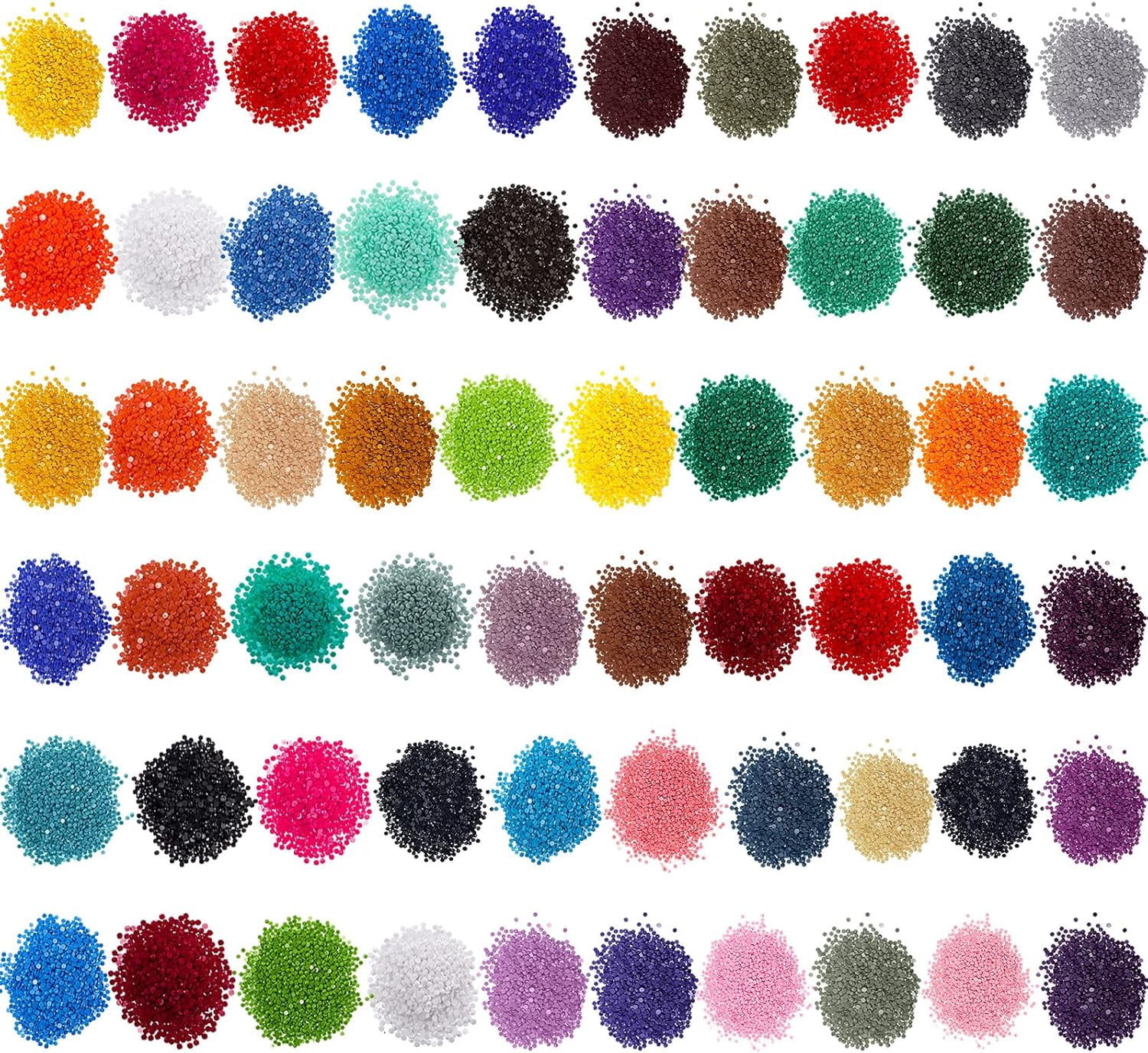 60000 Pcs 60 Color Rhinestones Diamond Painting Beads Flat Bottom Round ...