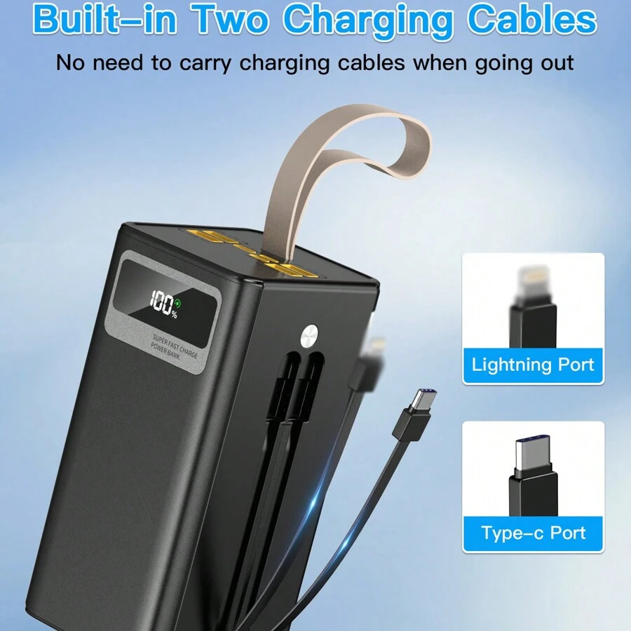 60000mAh High-Capacity Charging Bank, Fast Charging Mobile Power Supply ...