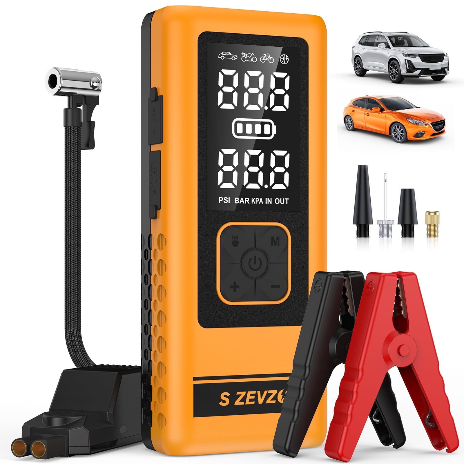 6000A 150PSI Car Battery Charger Jump Starter ,with Air Compressor,12V ...