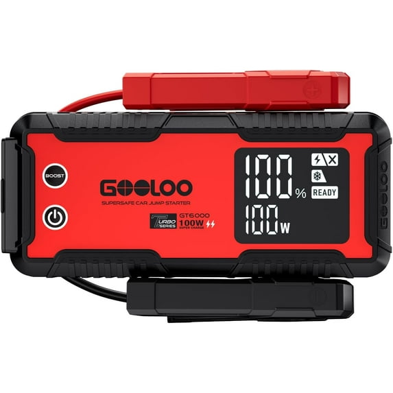 6000A Jump Starter GT6000 Car Starter with 100W Bi-Directional Fast ...