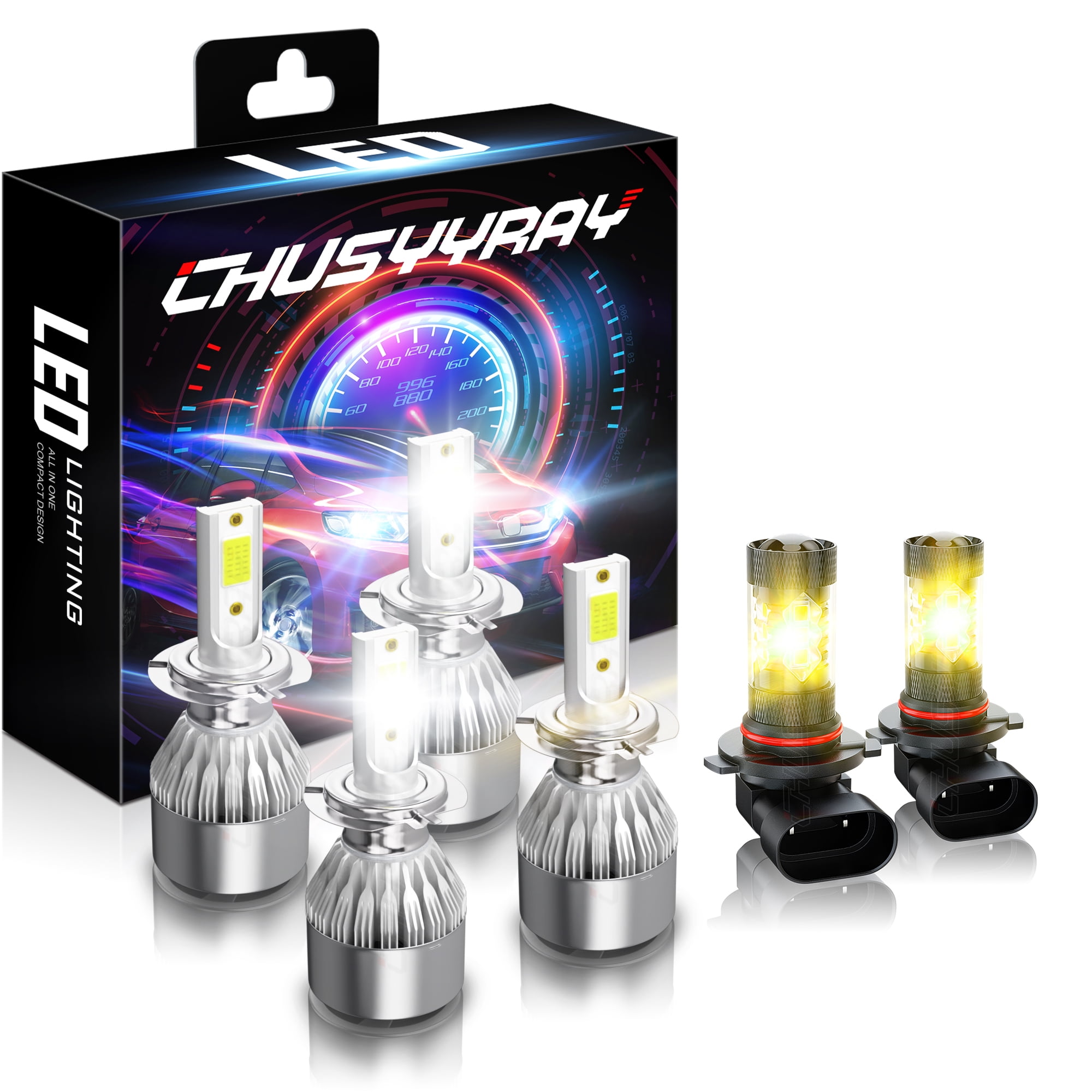 6000K 12v H7 High Low Beam H7 LED Headlight 4500K 9006 Fog Light Bulb ...