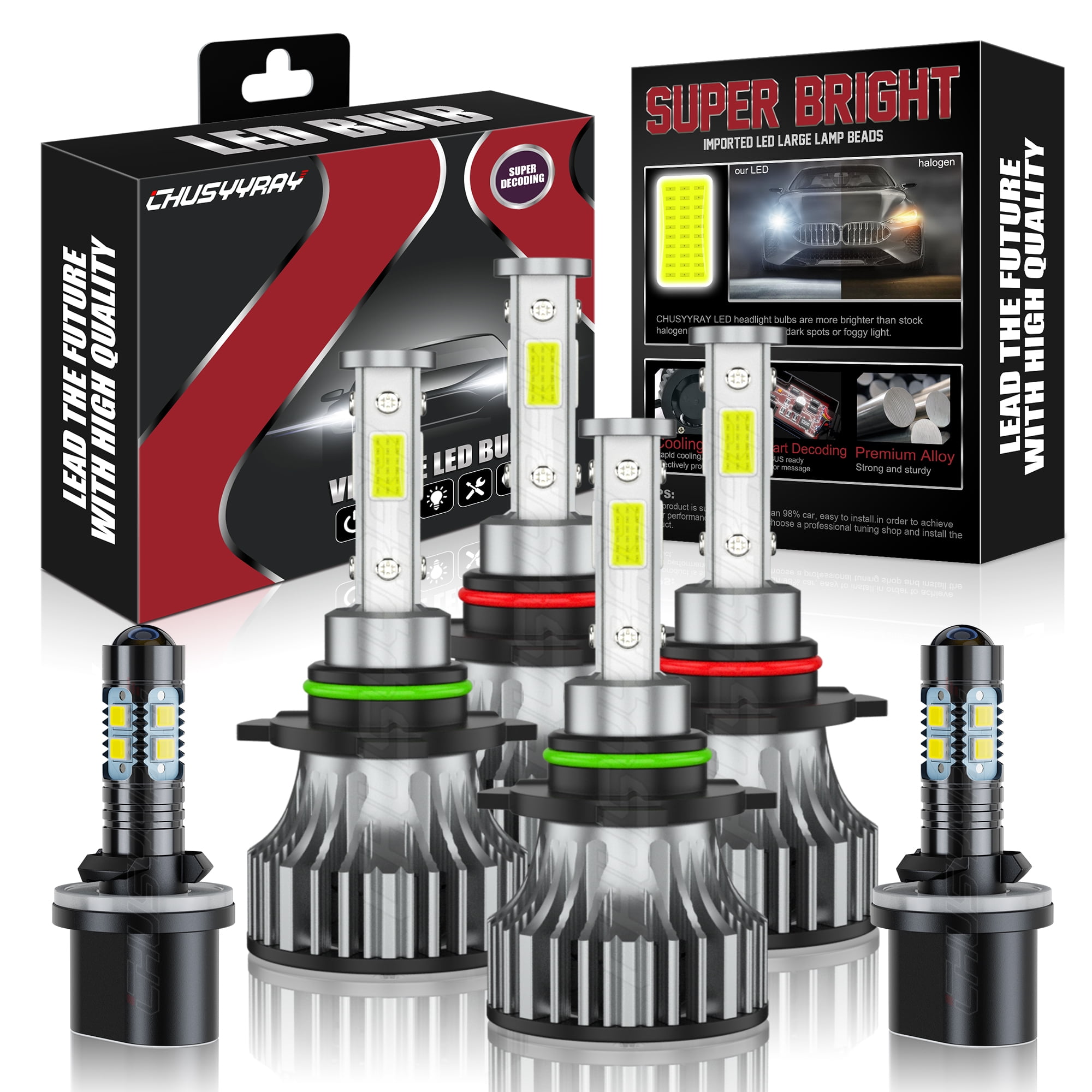 6000K 9005+9006+880/890/899 LED Headlight Fog Bulbs Combo Plug&Play ...