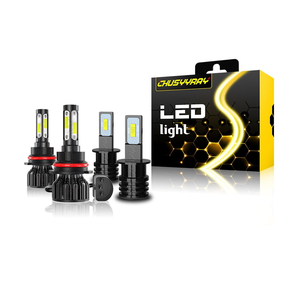 6000K 9007/HB5 LED Headlight High Low Beam H3 Fog Light Bulb Combo For ...