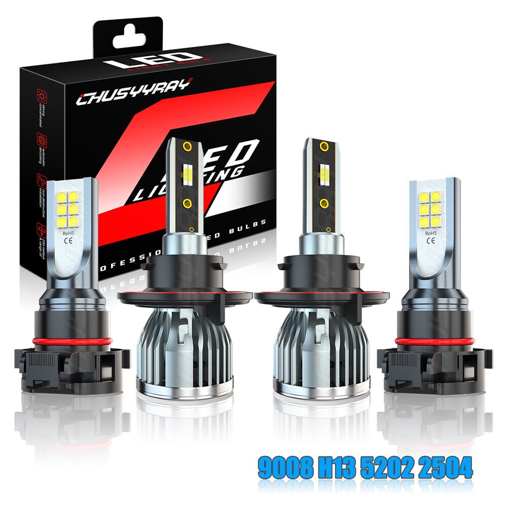 6000K 9008 LED Headlight Bulbs H16/5202 LED Fog Light Bulbs Kit Plug ...