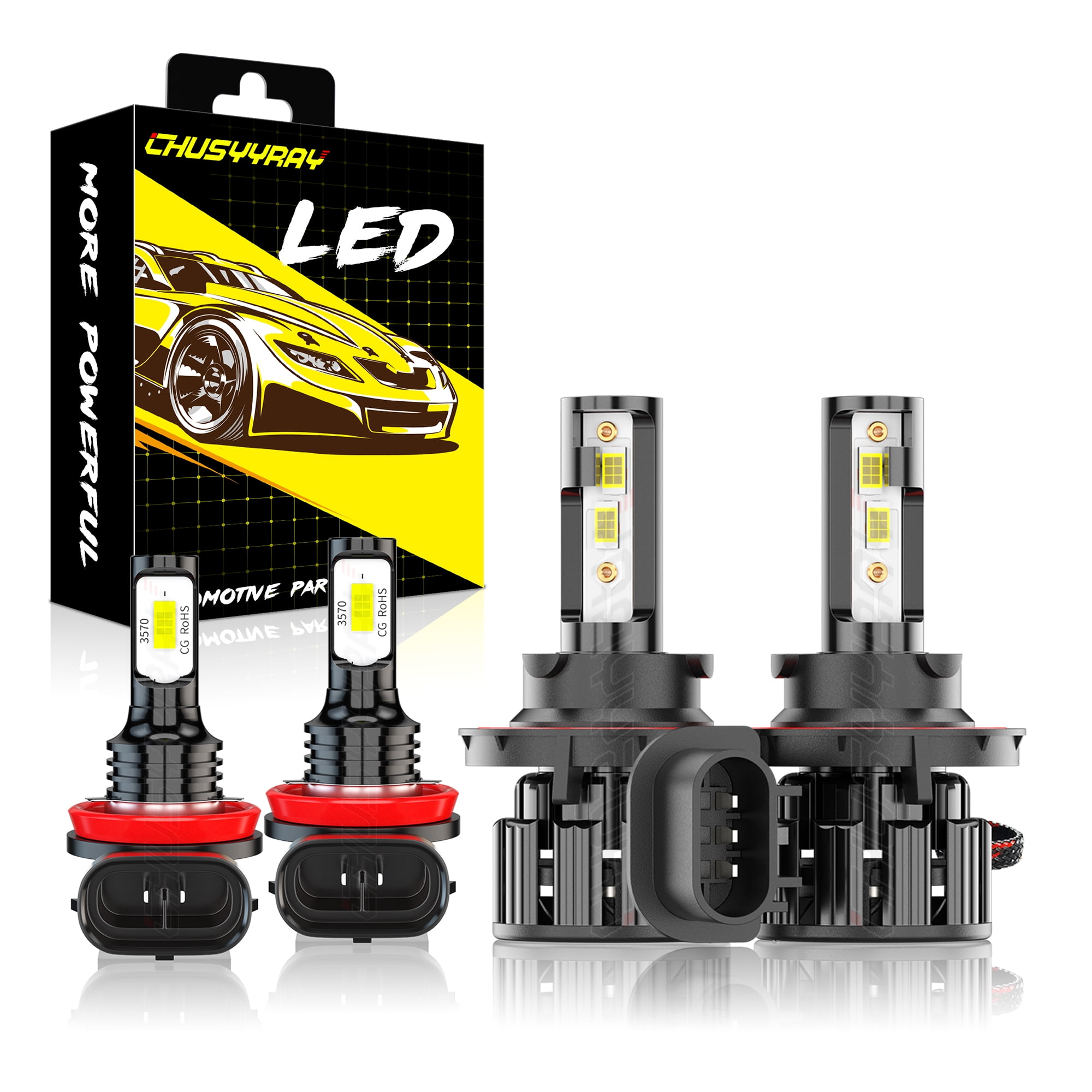 6000K 9008 LED Headlights + H9 Fog Light Bulbs Kit 4x For Ford Transit ...
