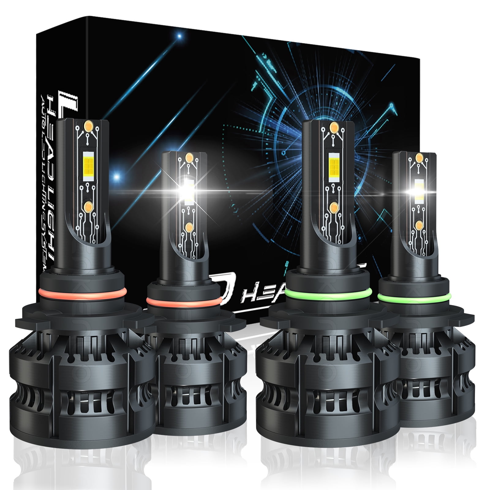 6000K Bright LED Headlight High Low Beam Bulbs 4x for 2005-2017 ...