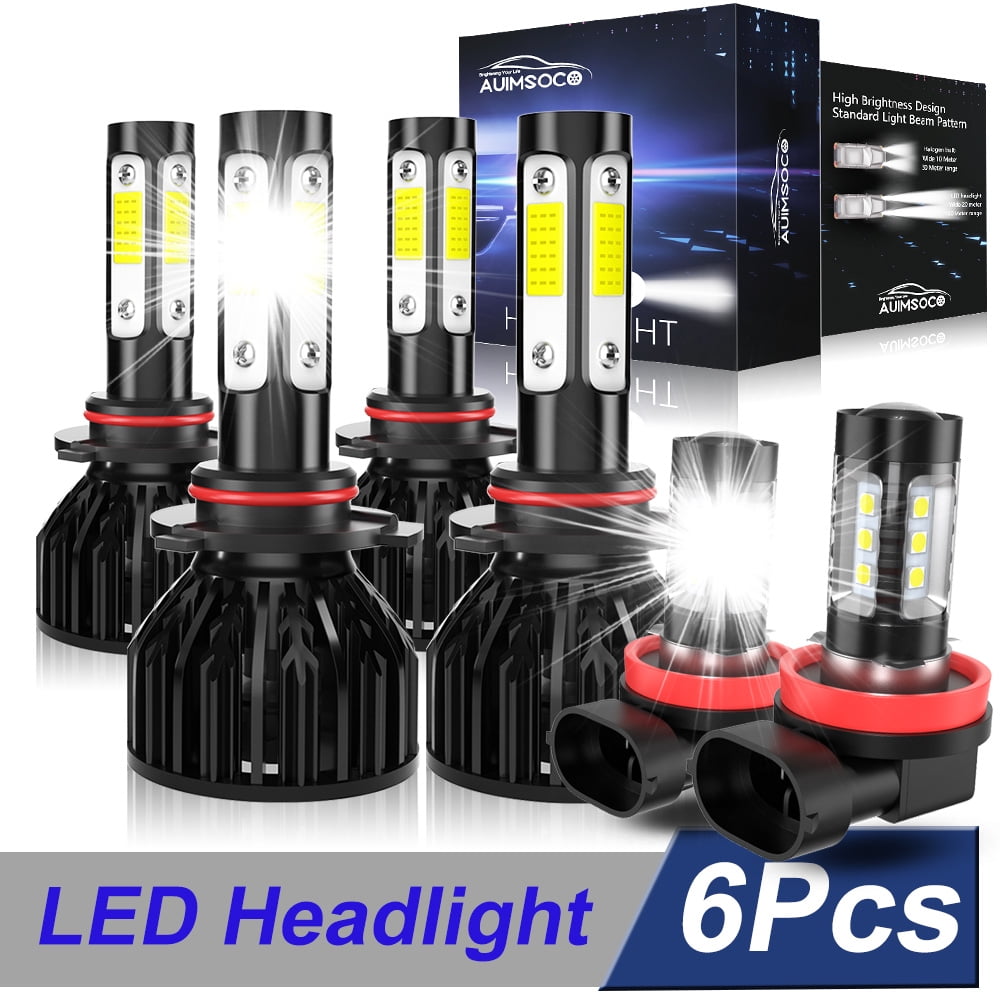 6000K Cool White LED Headlight 9005 9006 H11 Combo For Toyota Corolla ...
