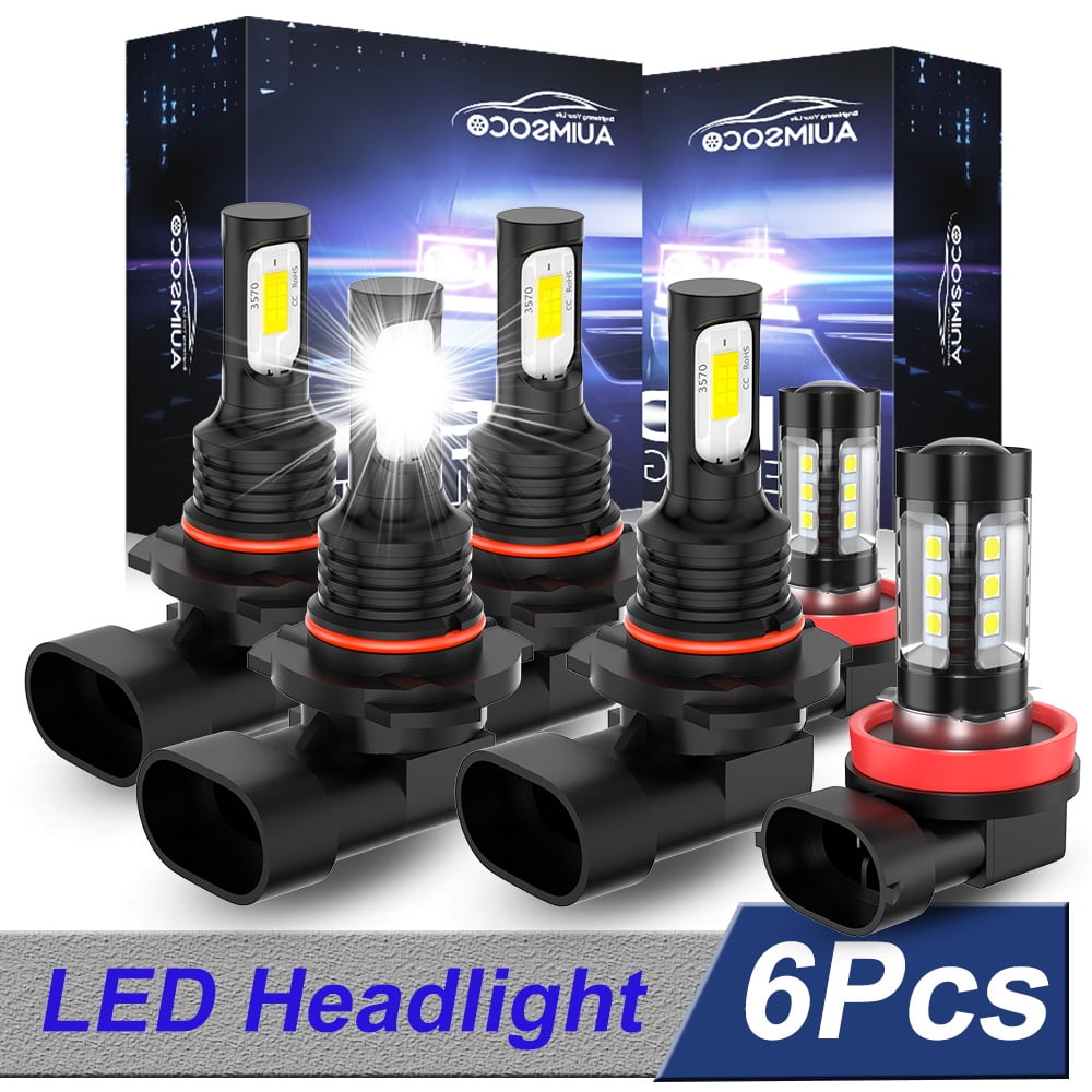6000K Cool White LED Headlight 9005 9006 H11 Combo For Toyota Corolla ...