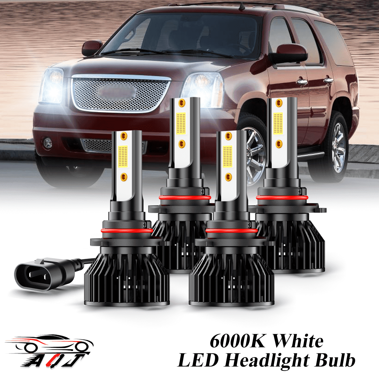 6000K White LED Headlight Bulbs for GMC Yukon 1992-2006 High+Low Beam ...