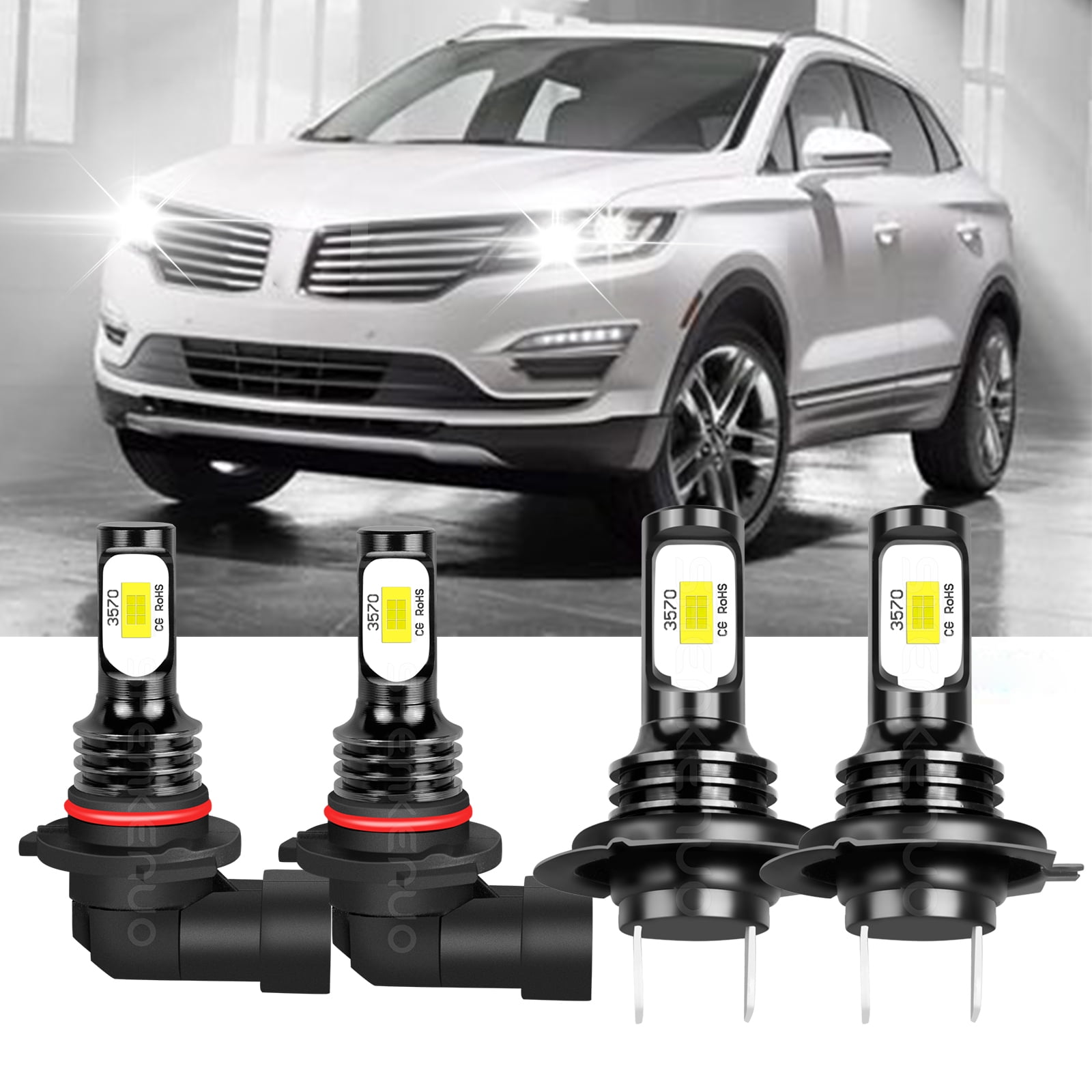 6000K White for Mitsubishi Outlander 2014-2015Combo 9005 H7 LED ...