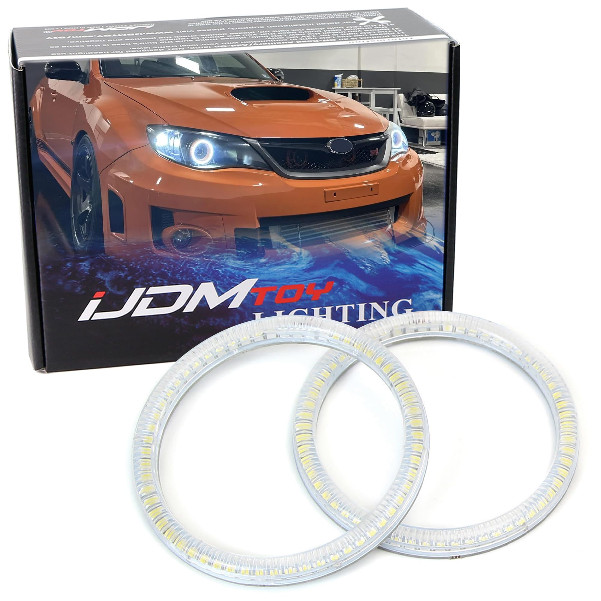 6000K Xenon White SMD LED Angel Eyes Halo Ring Kit For Subaru 2007–2014 Impreza WRX STI, 3rd Gen ...