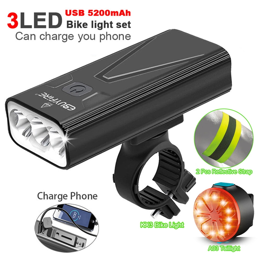 6000LM Bicycle Light Powerful 6*LED Bike Headlight 5200 mAh USB ...