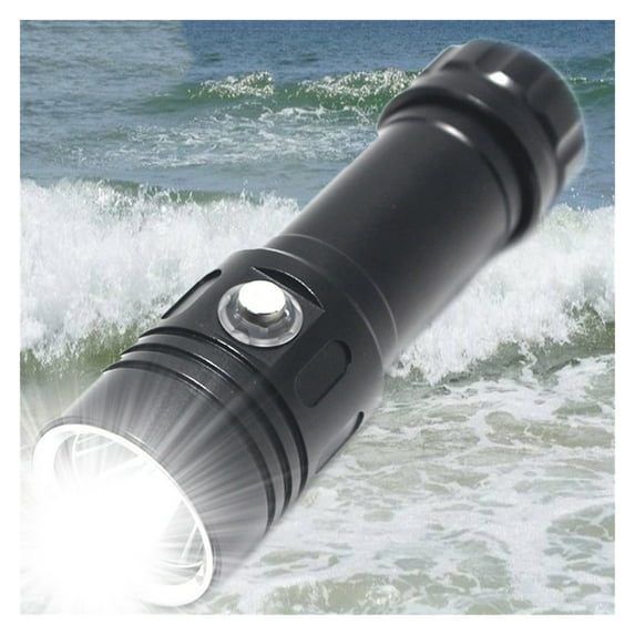 6000LM XM-L2 Diving Flashlight 100M 4-Mode Underwater Tactical Torch ...
