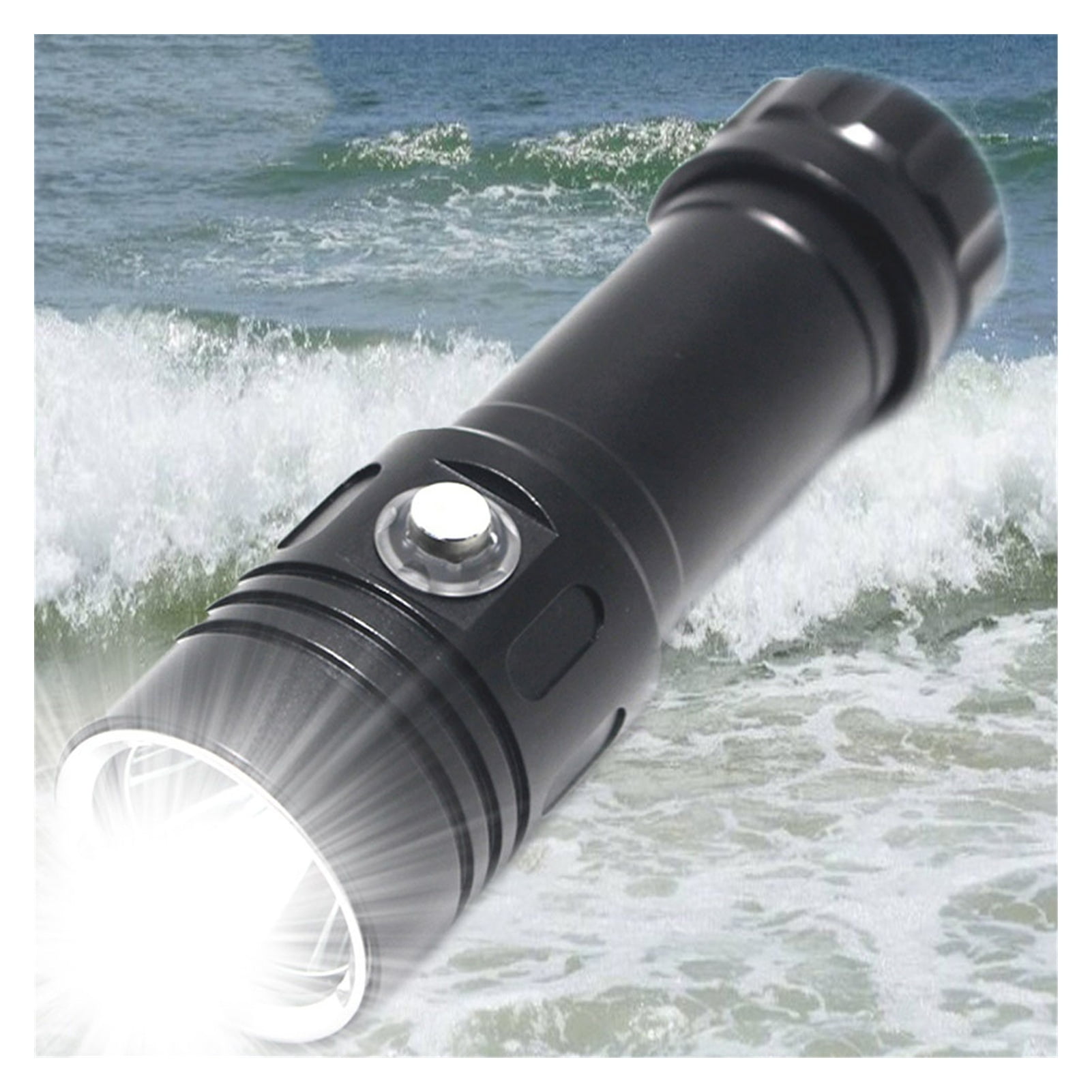 6000LM XM-L2 Diving Flashlight 100M 4-Mode Underwater Tactical Torch ...