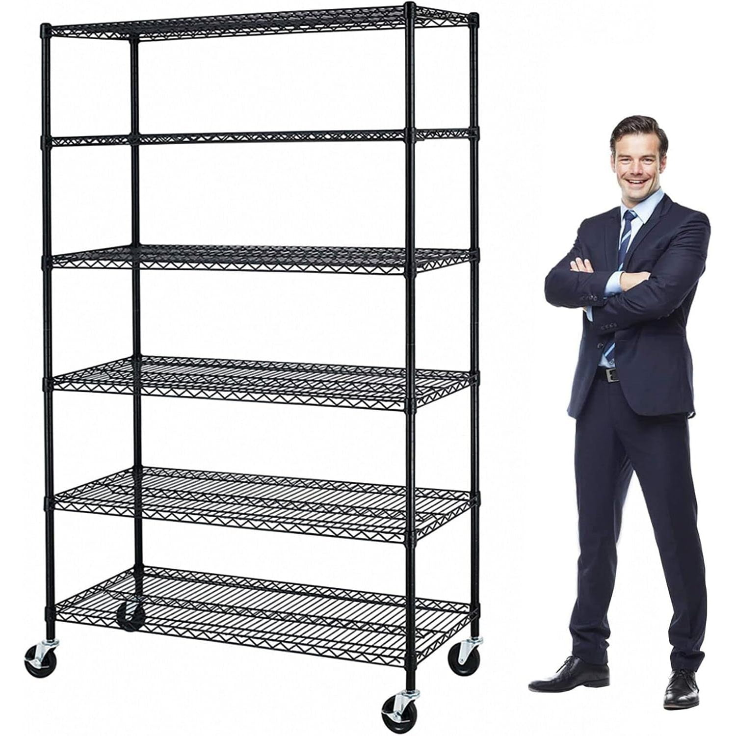 6000Lbs Capacity Heavy Duty Storage Shelves Commercial Wire Shelving ...