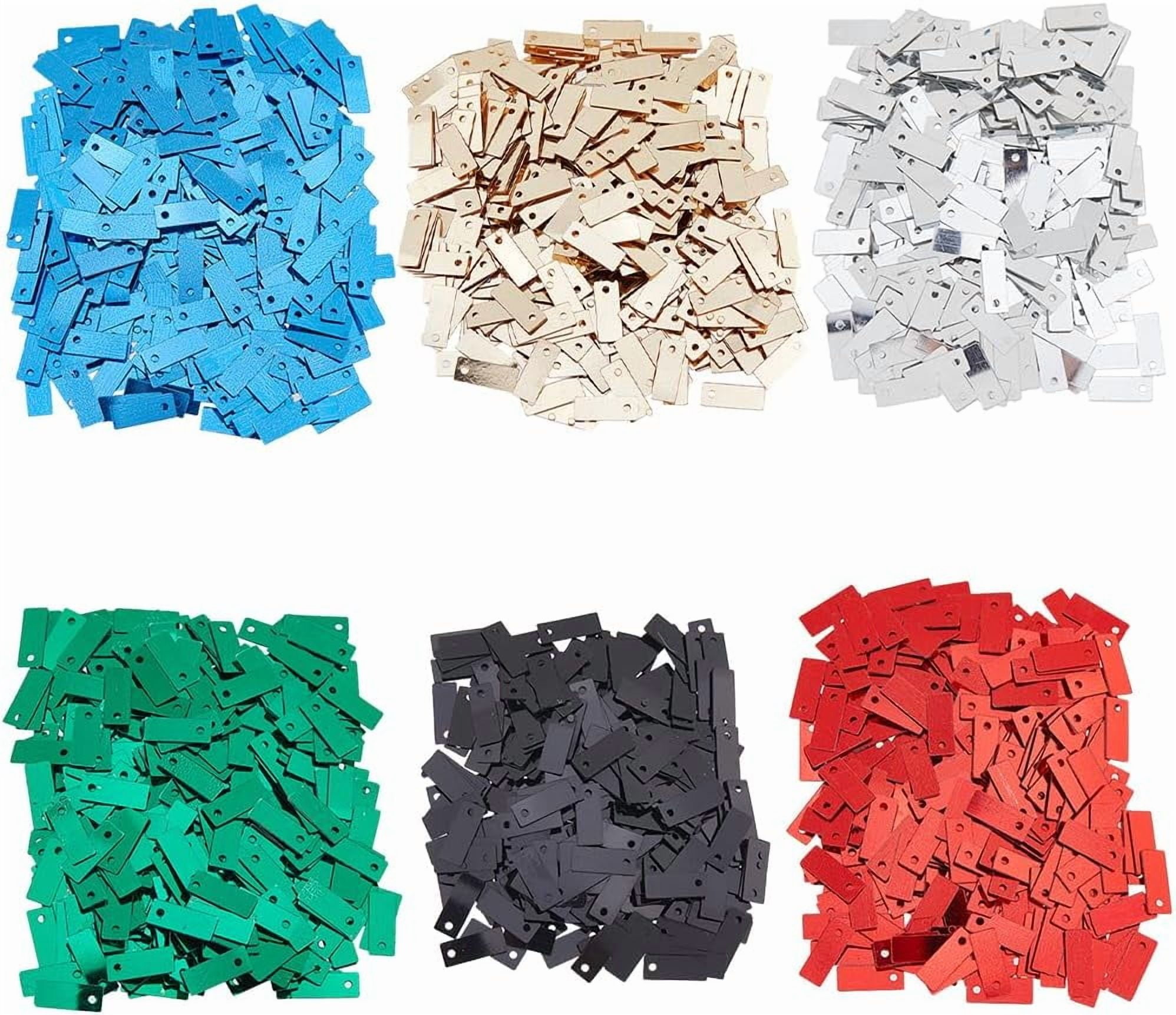 6000PCS Flat Sequin Paillettes 6 Colors Rectangle Loose Paillette 10 ...