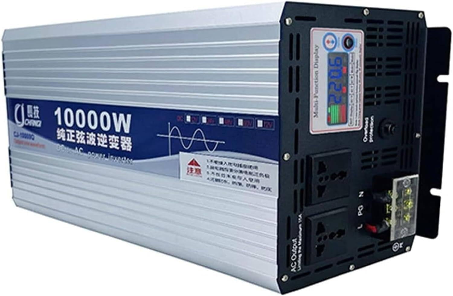 6000W 8000W 10000W Pure Sine Wave Power Inverter 12V 24V 48V DC to 220V ...