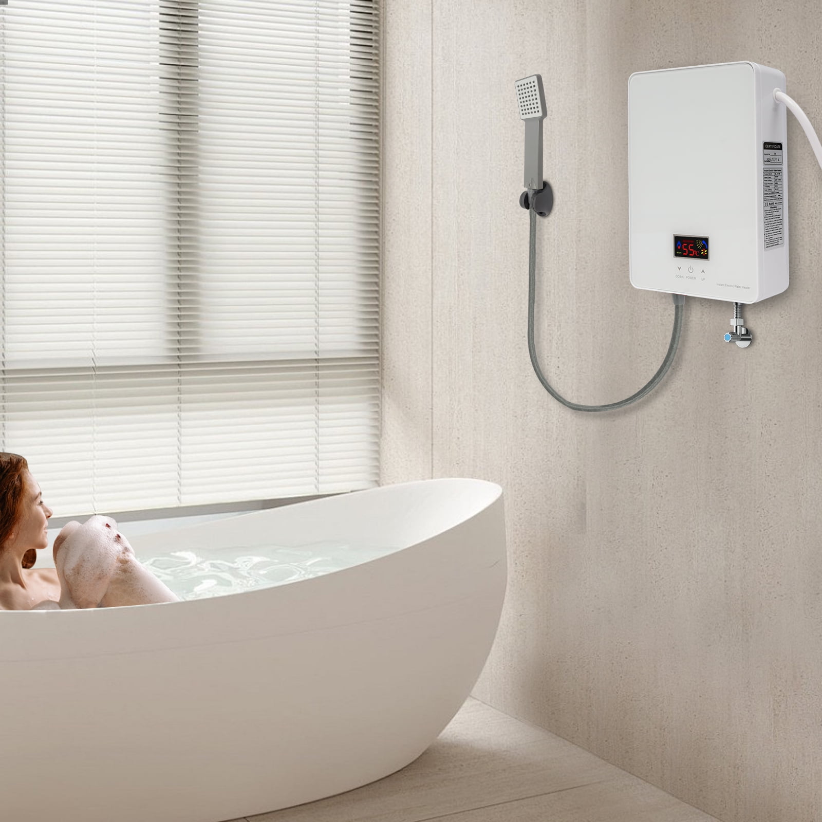 6000W Electric Tankless On Demand House Shower Sink Instant Hot Water ...