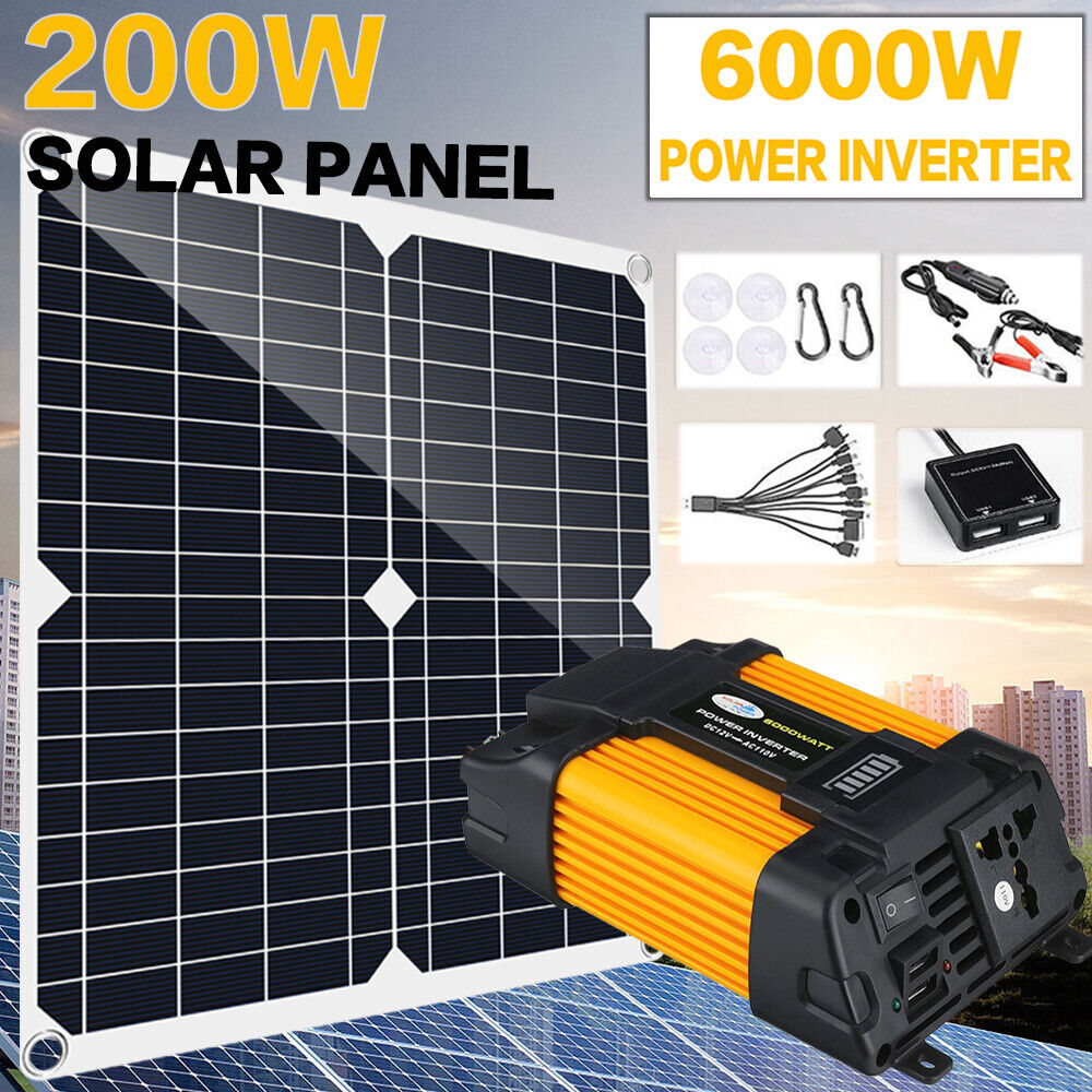 6000W Full Complete Solar Panel + Power Generator Home RV Off-Grid ...