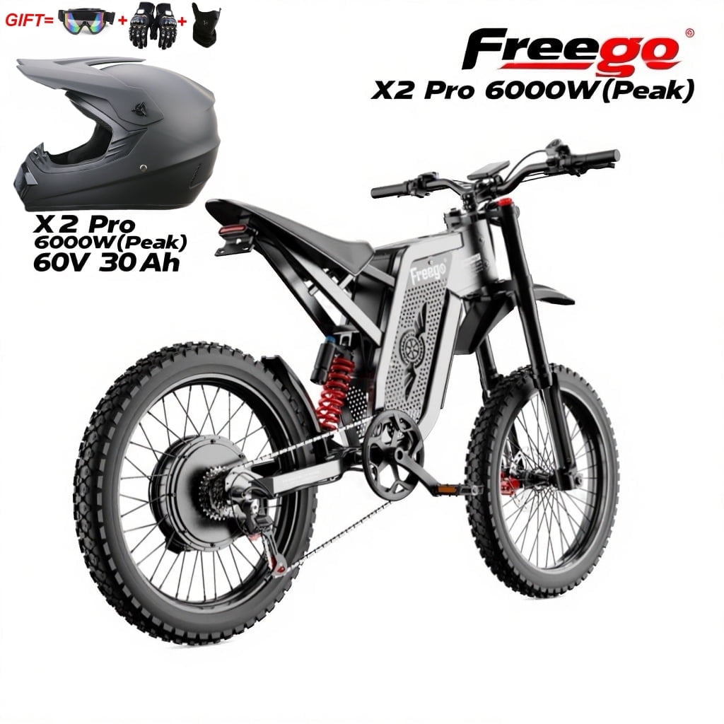 6000W(Peak) Motor Freego X2 Electric Motorcycle for Adults, Max Speed ...