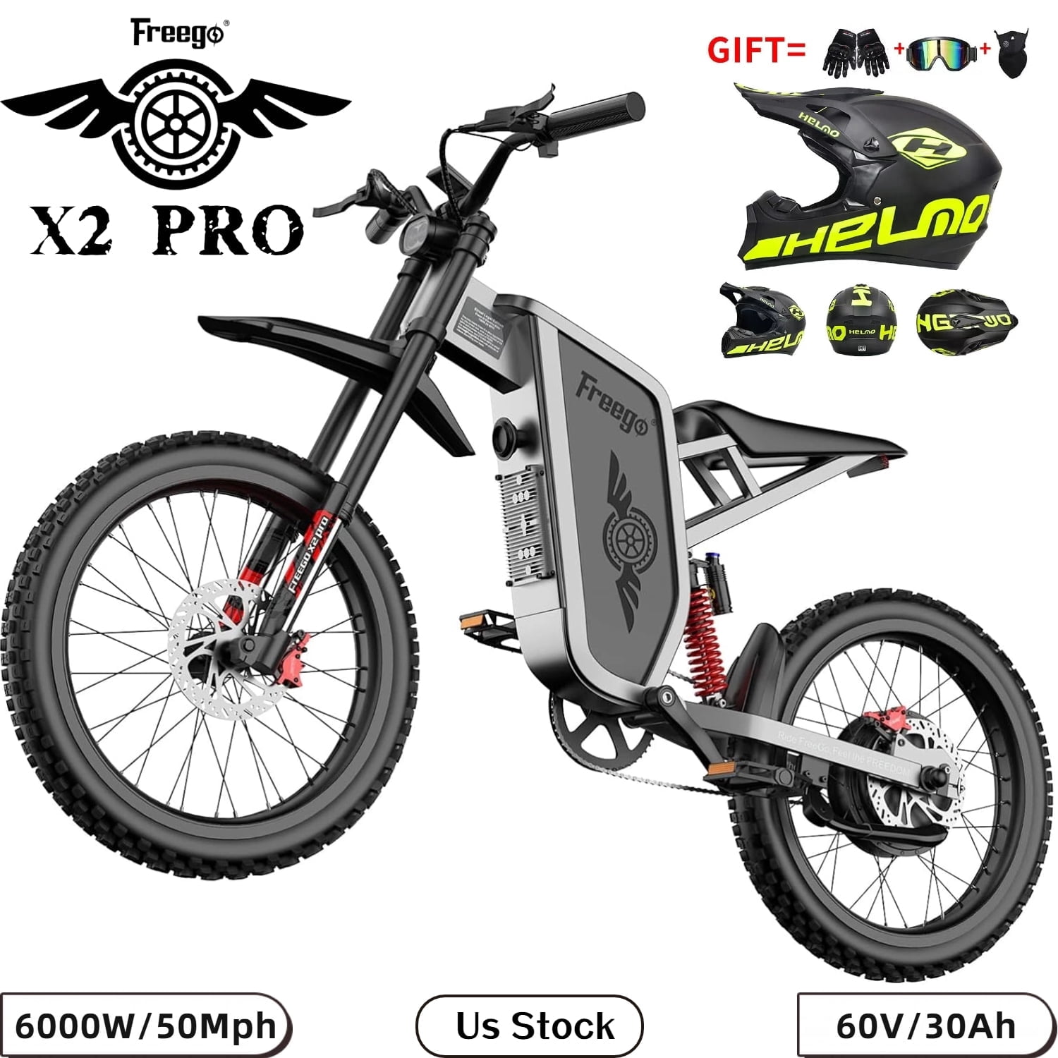 6000W(Peak) Motor Freego X2 Pro Electric Motorcycle Electric Dirt Bike ...