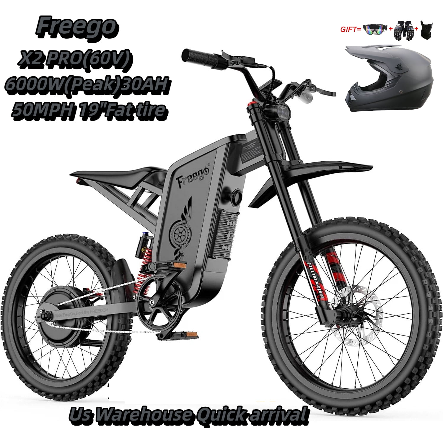 6000W(Peak) Motor Freego X2 Pro Electric Motorcycle Electric Dirt Bike ...