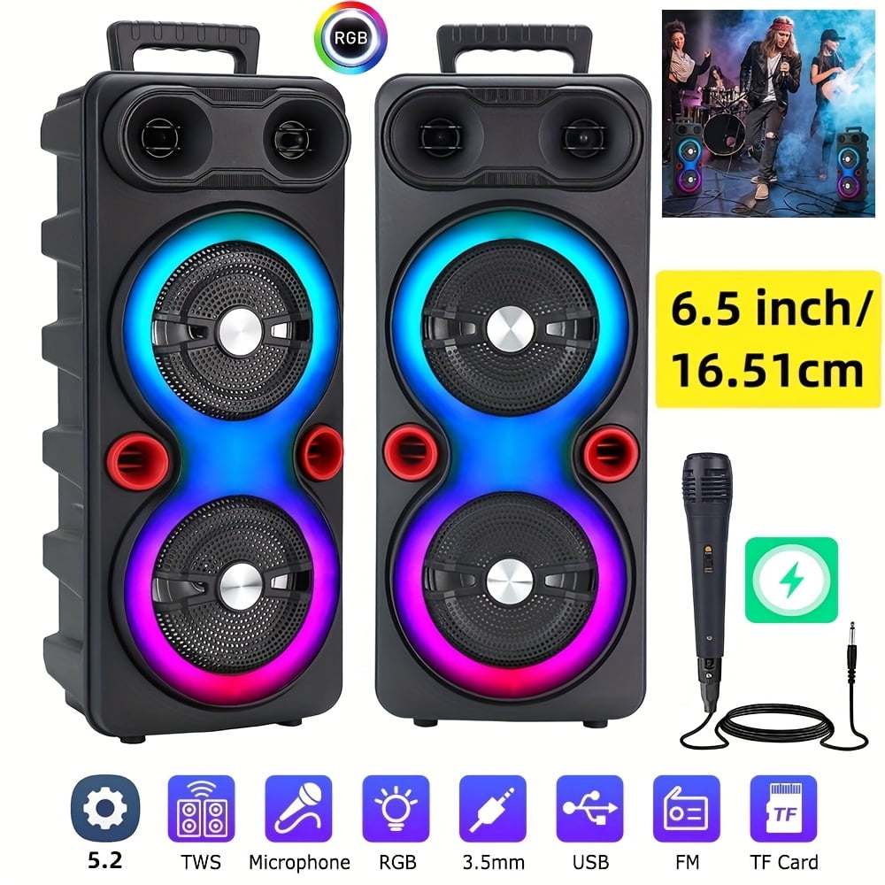 6000W Portable Speaker Party Bass Stereo Dual Speaker Subwoofer Dual 6. ...
