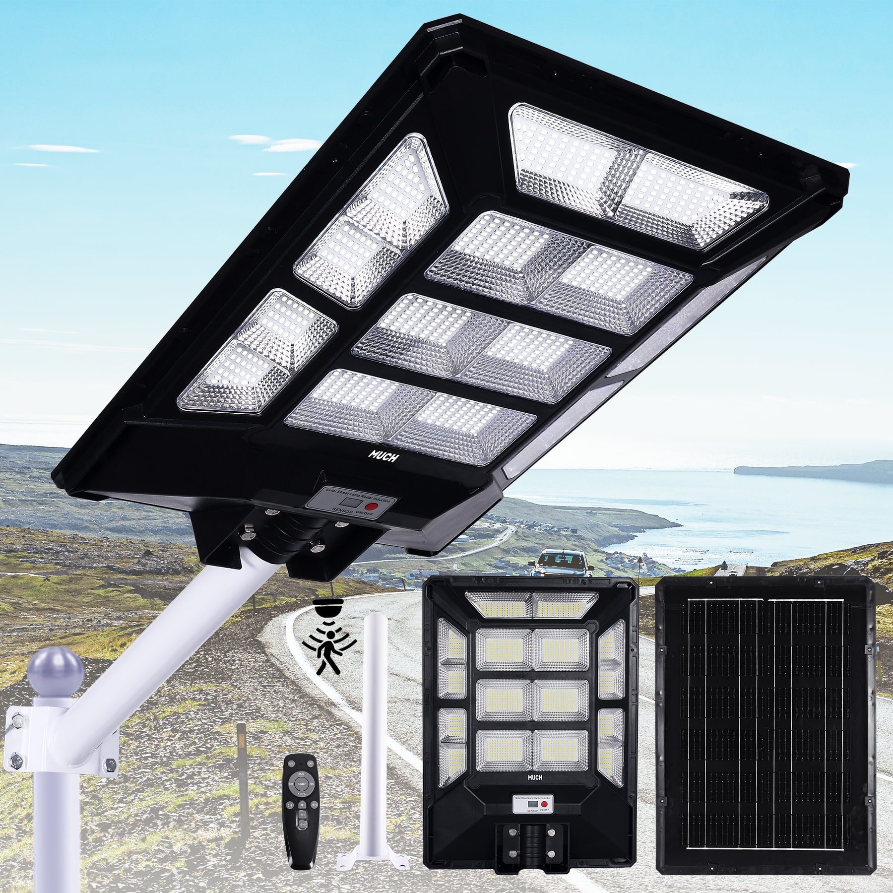 6000W Radar Sensor Solar Street Light with remote Outdoor Waterproof ...