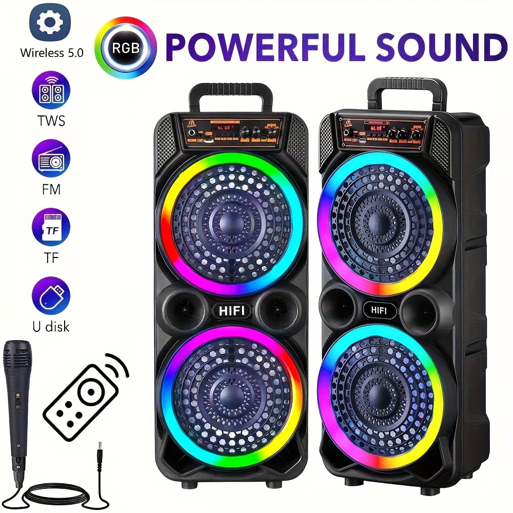 6000W Stereo Sound Speaker, BT 5.0 Speaker TWS Wireless, Portable ...