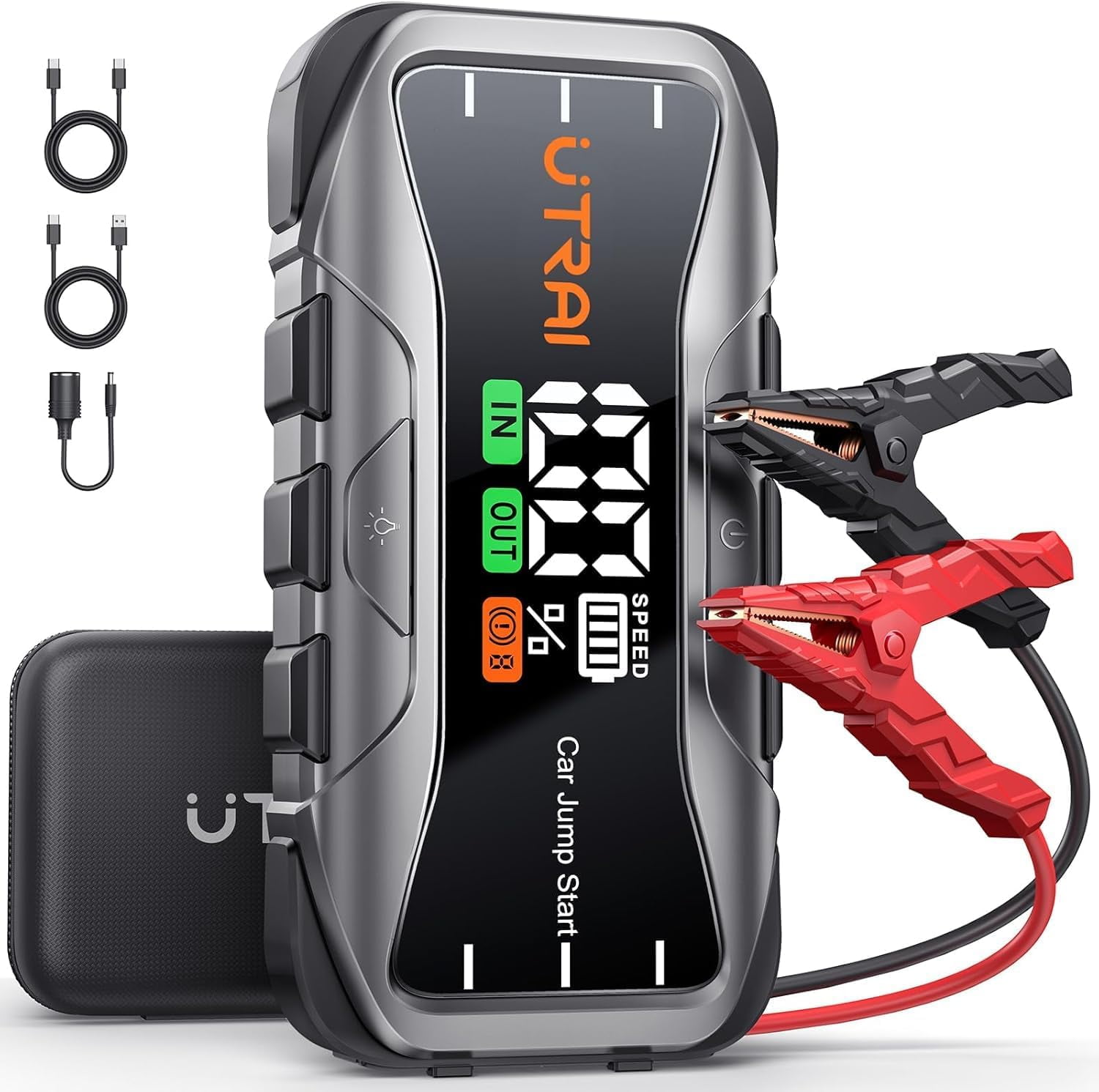 **6000a 12v battery jumper starter portable, 27000mah car battery ...