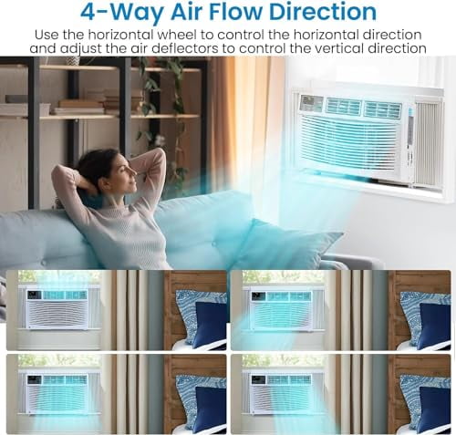 6000btu Window Air Conditioner Units, Fast Cooling 250 Sq.ft. 115V Air ...