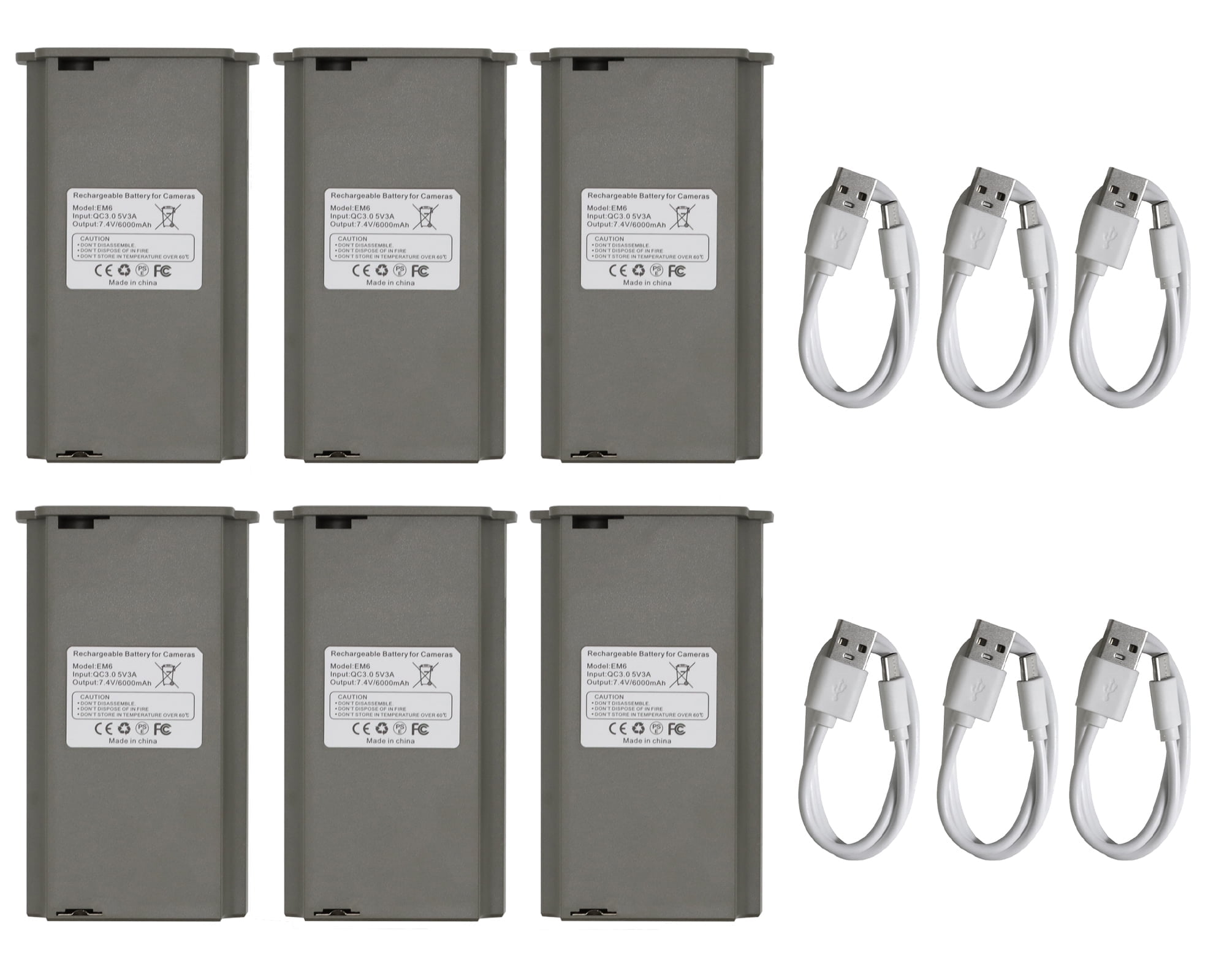 6000mAh EM6 Rechargeable Battery Pack For Tactacma Cellular Trail ...