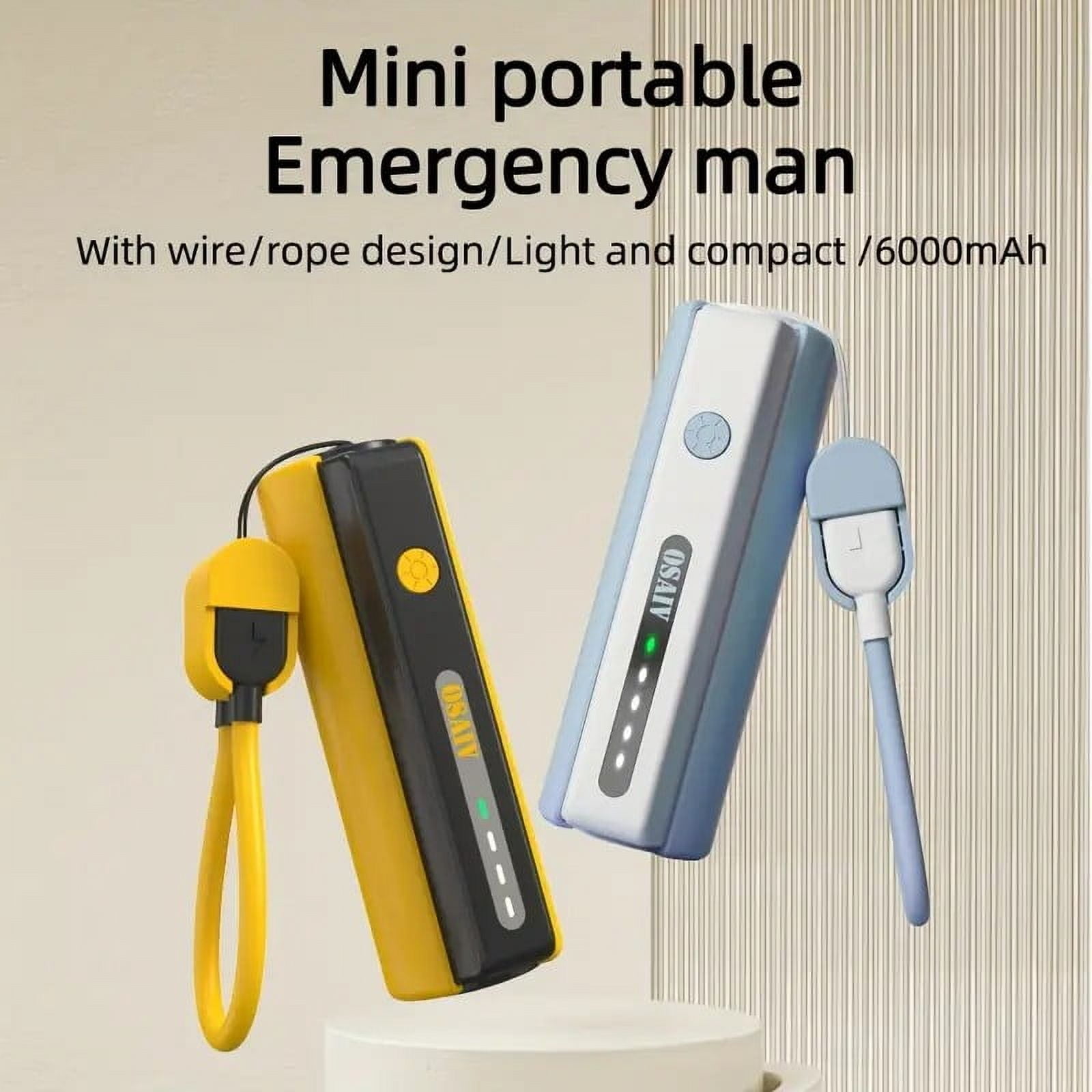 6000mAh Flashlight Power Bank with Lanyard - Compact, Portable ...
