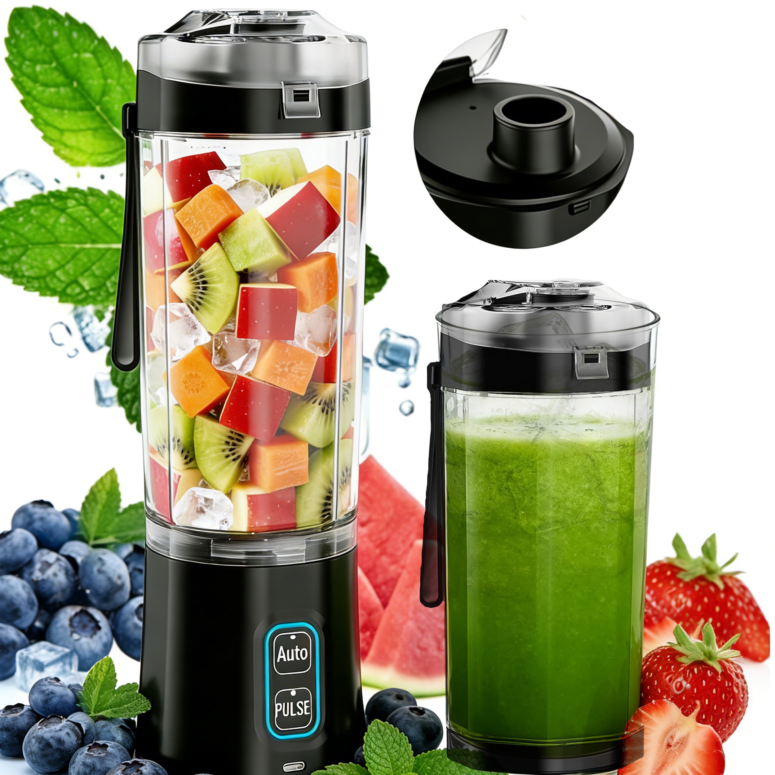 6000mAh Personal Blender, 360W Long-Lasting USB-C Portable Blender ...