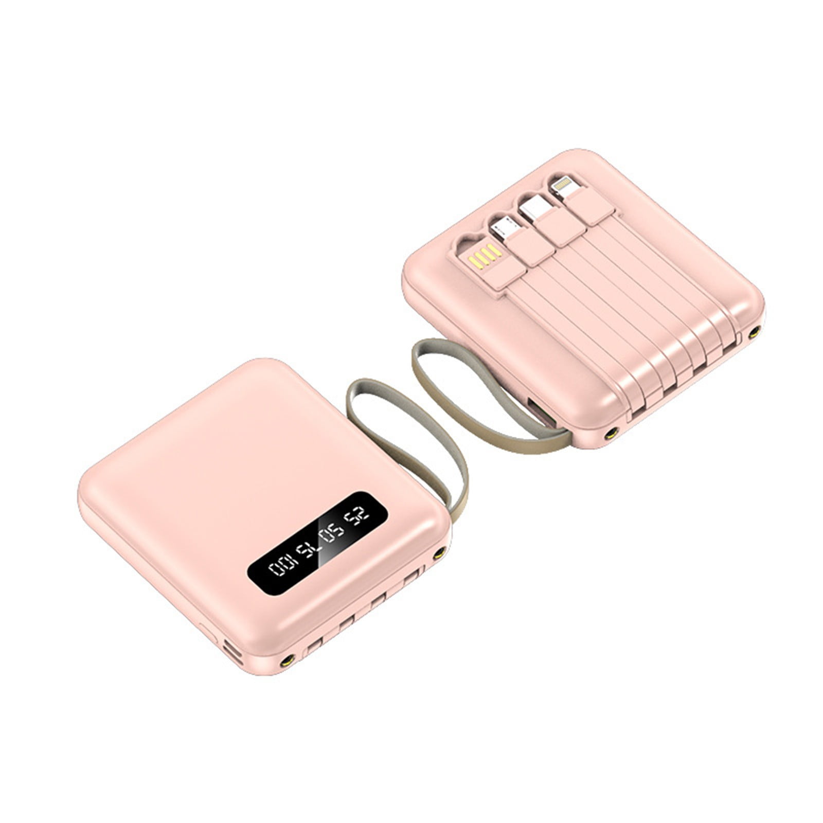 6000mAh Portable Charger with Built-in Cables, 4 Output 3 Input Mini ...