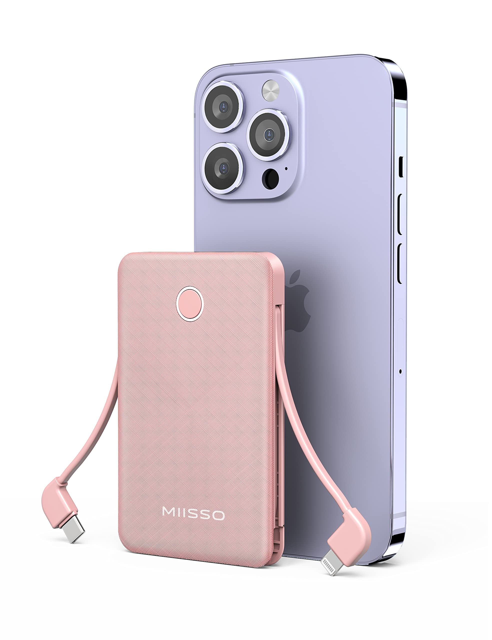 6000mah Ultra Slim Built in Cables Power Bank, Size Built in USB C ...