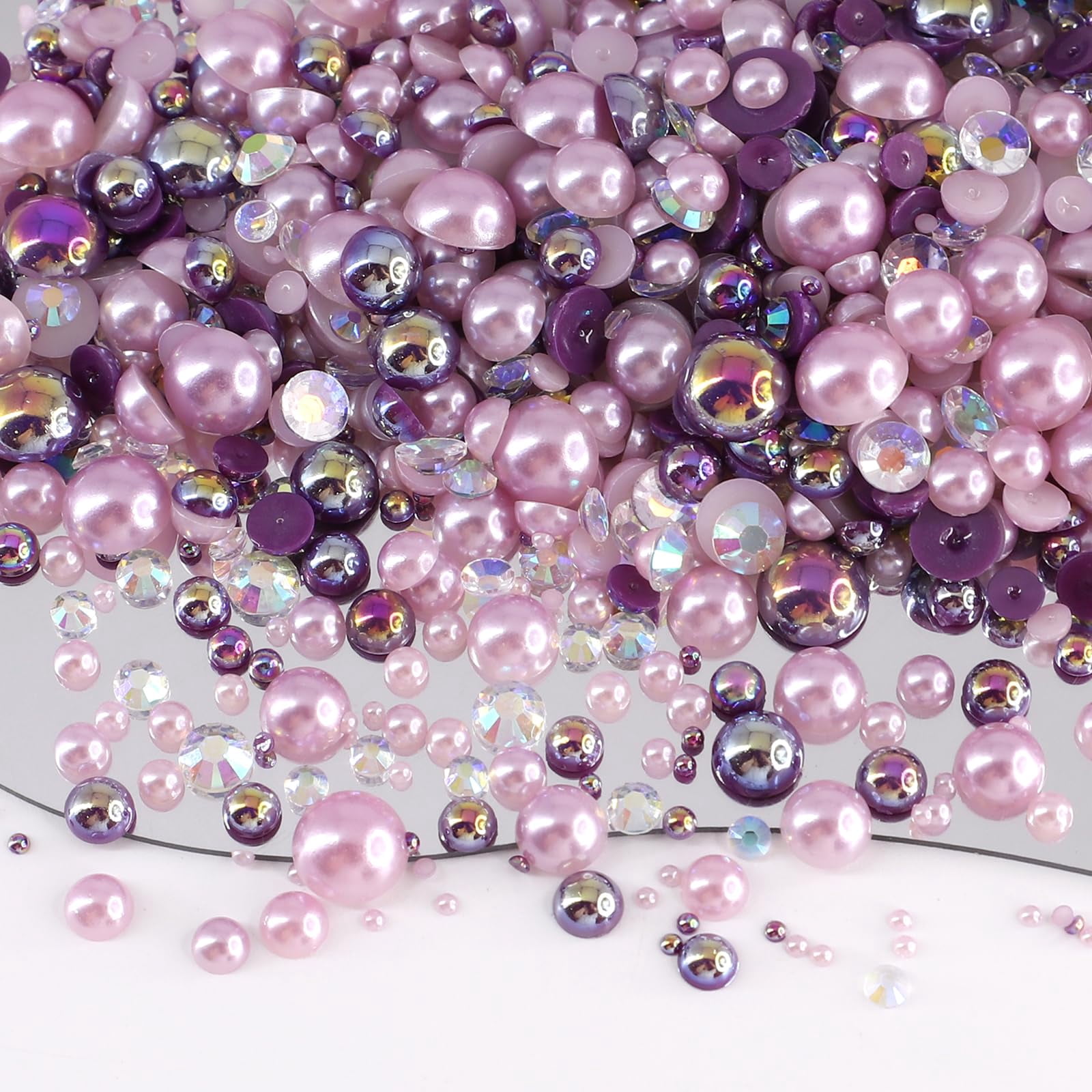 6000pcs Mix Pearls and Rhinestones 2mm-10mm More Size Flatback Pearl ...
