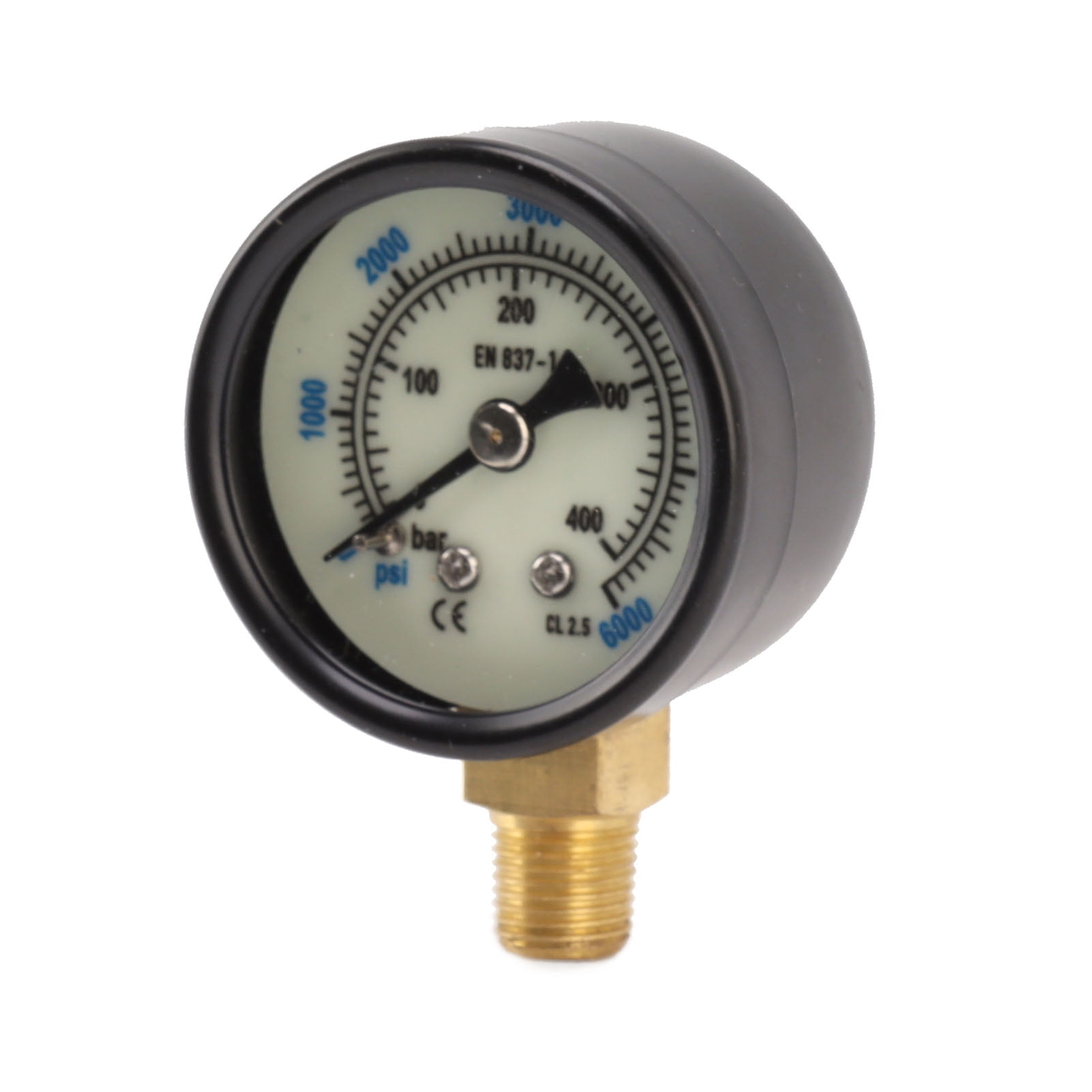 6000psi Dual Scale Luminous Pressure Gauge 1/8 NPT For CO2 Aerated ...