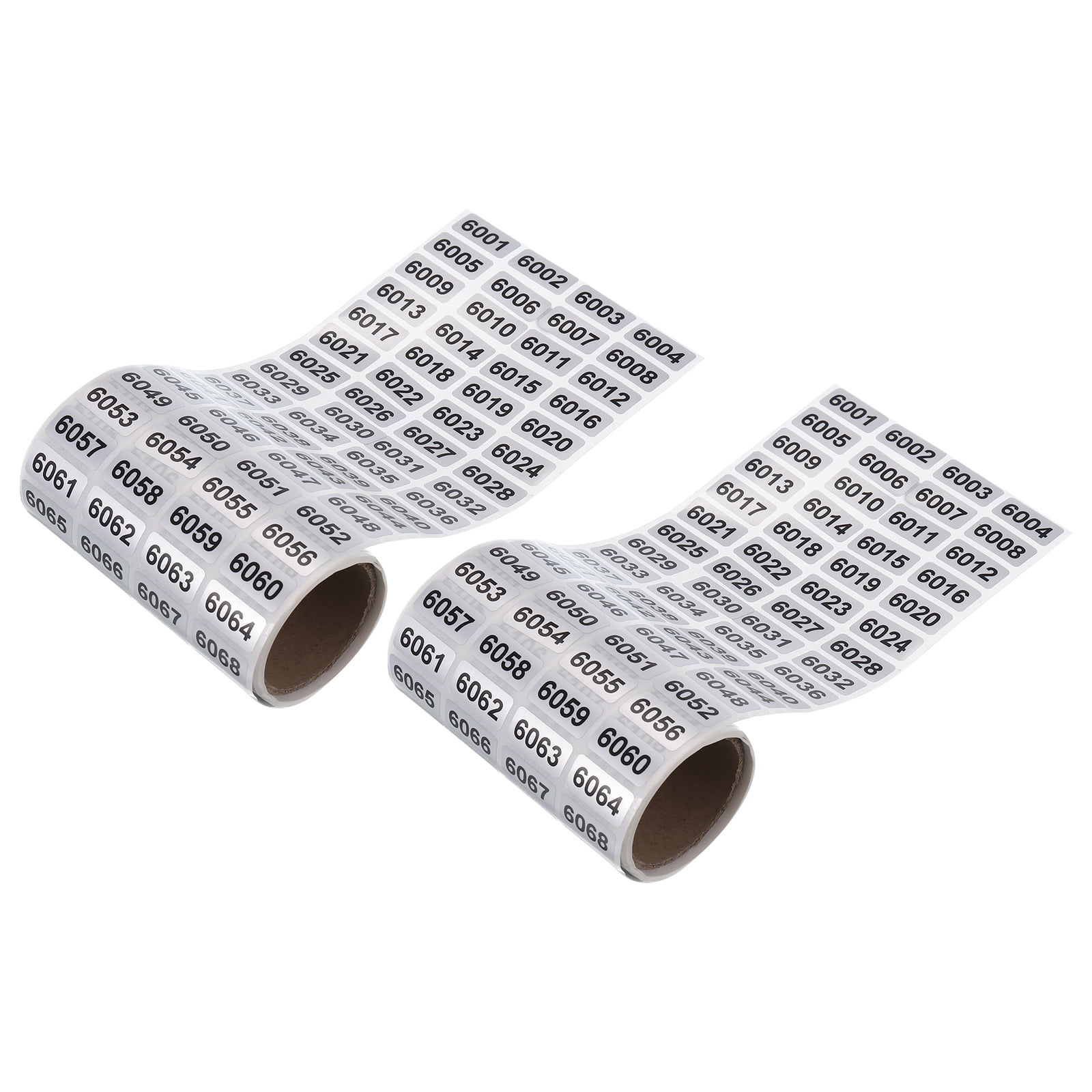 6001 to 7000 Consecutive Number Stickers Inventory Label Black Numbers ...