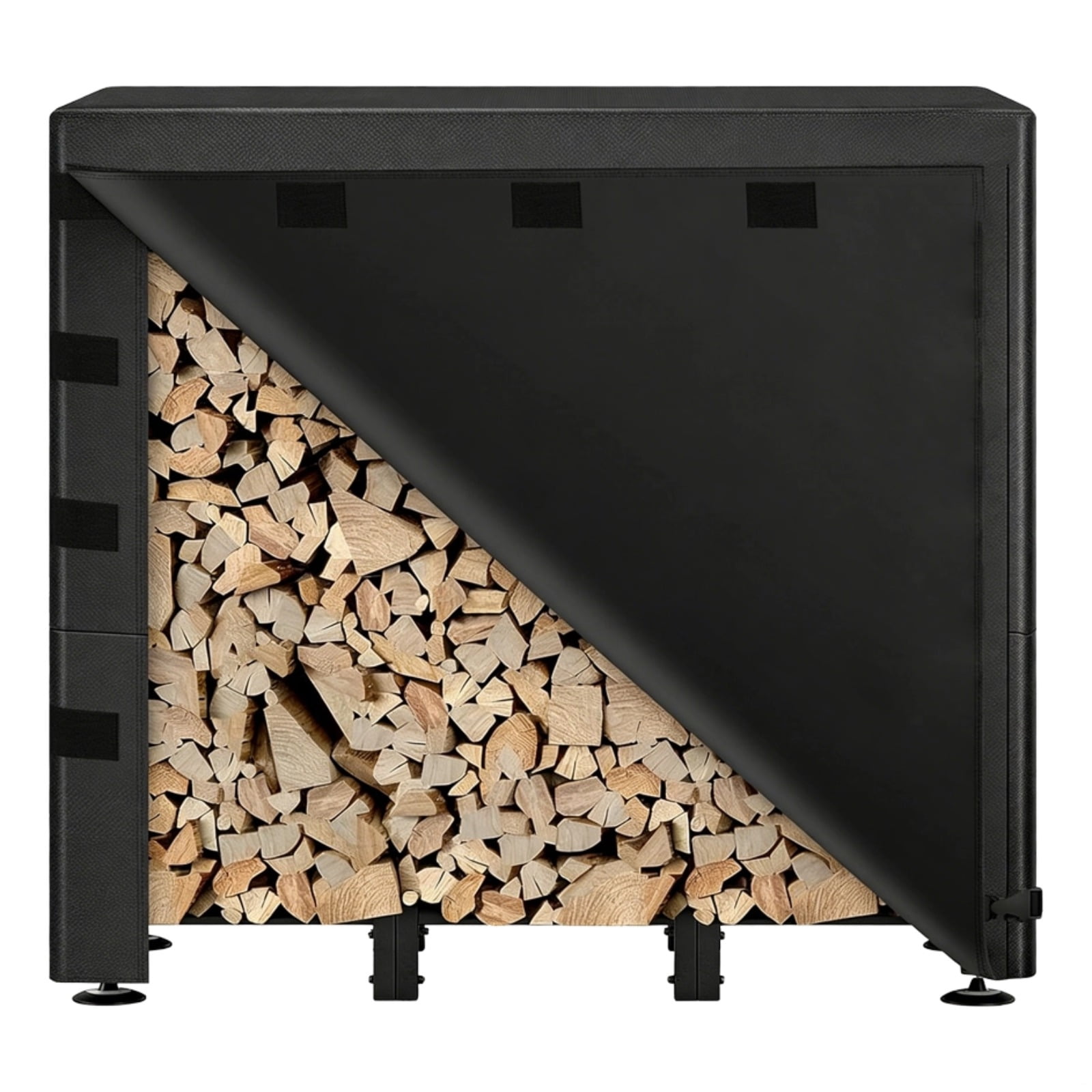 600D Heavy Duty Firewood Rack Cover, Waterproof Outdoor Woodpile Holder ...