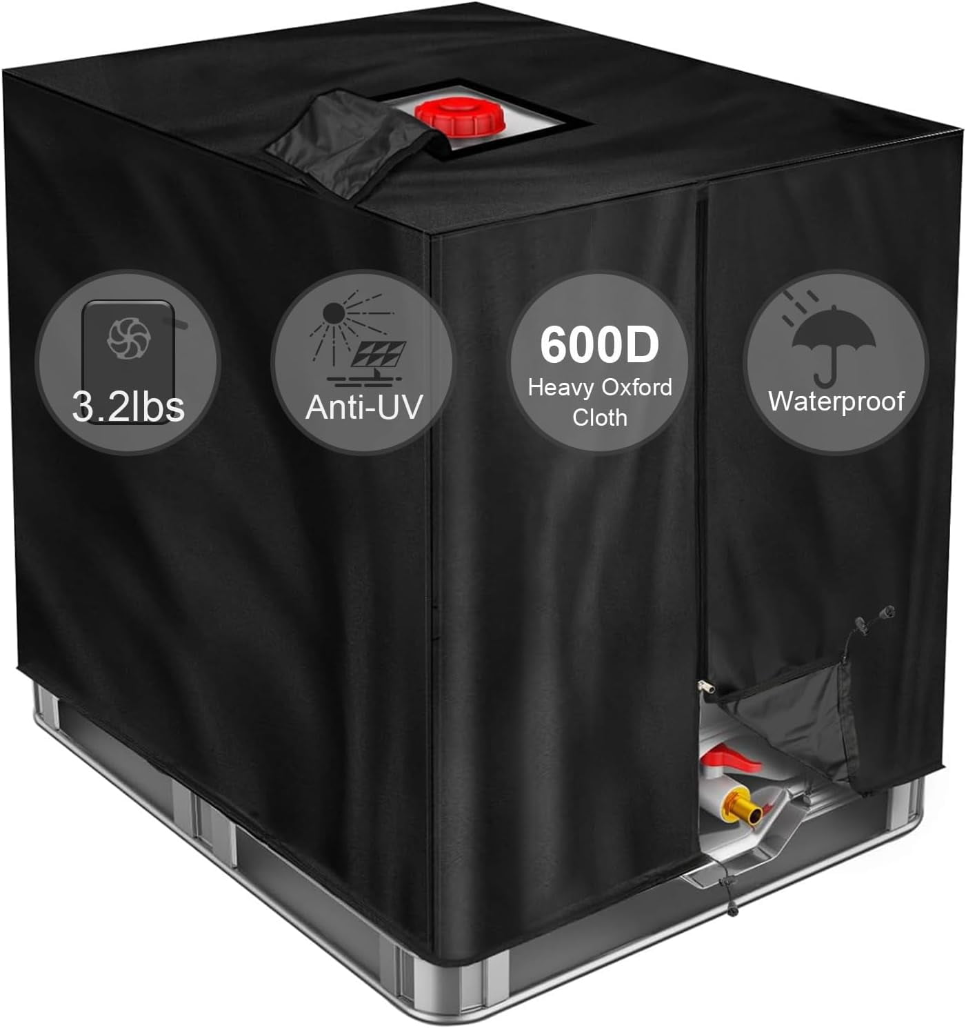 600D Heavy Duty Waterproof IBC Tote Cover for 1000L Container, Rain ...