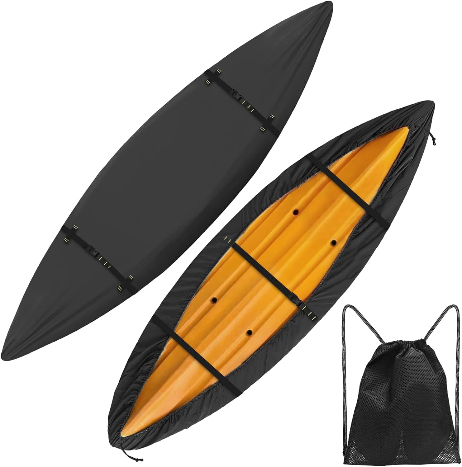 600D Kayak Cover,Heavy Duty Tear Resistant Canoe Cover, Waterproof & UV ...