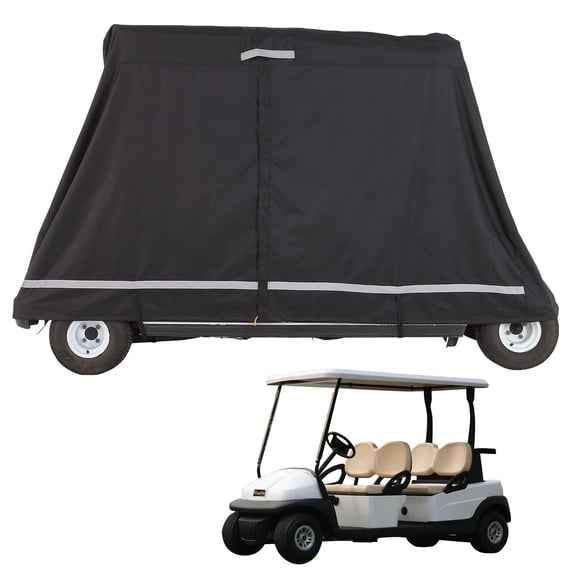 600D Polyester Full Golf Cart Cover for 2+2 Passenger with Three Zipper ...
